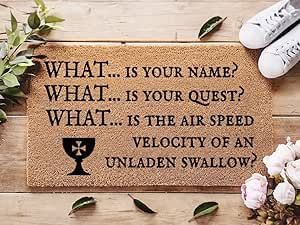 Amazon.com: Death Bridge Questions Door Mat - The Holy Grail - Geek ...