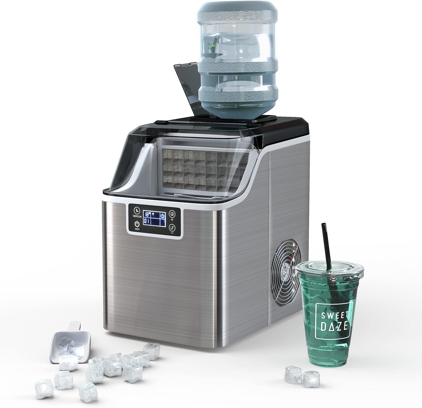 TecTake Profi Eiswürfelmaschine, Eiswürfelbereiter für klare Eiswürfel ...