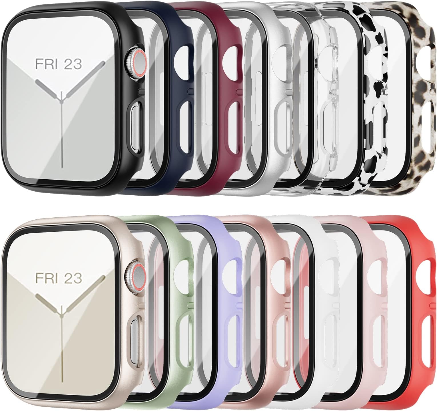 Amazon.com: 14 Pack Apple Watch Case with Tempered Glass Screen ...