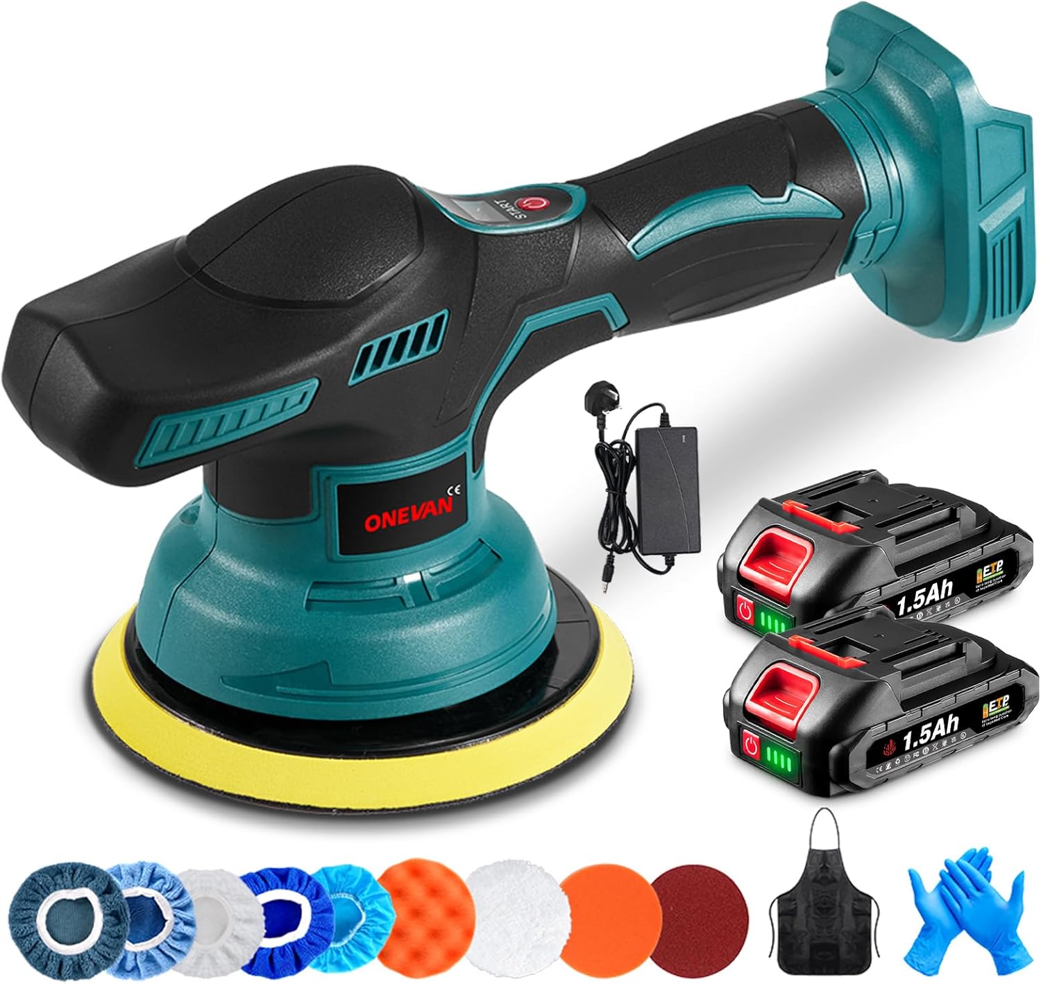 Cordless Car Polisher Buffers Electric Polishing Machines - 150MM 6 ...