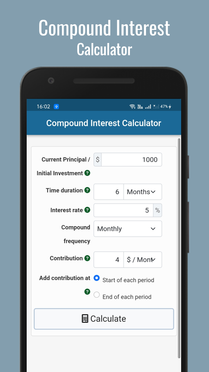 Compound Interest Calculator - App on Amazon Appstore