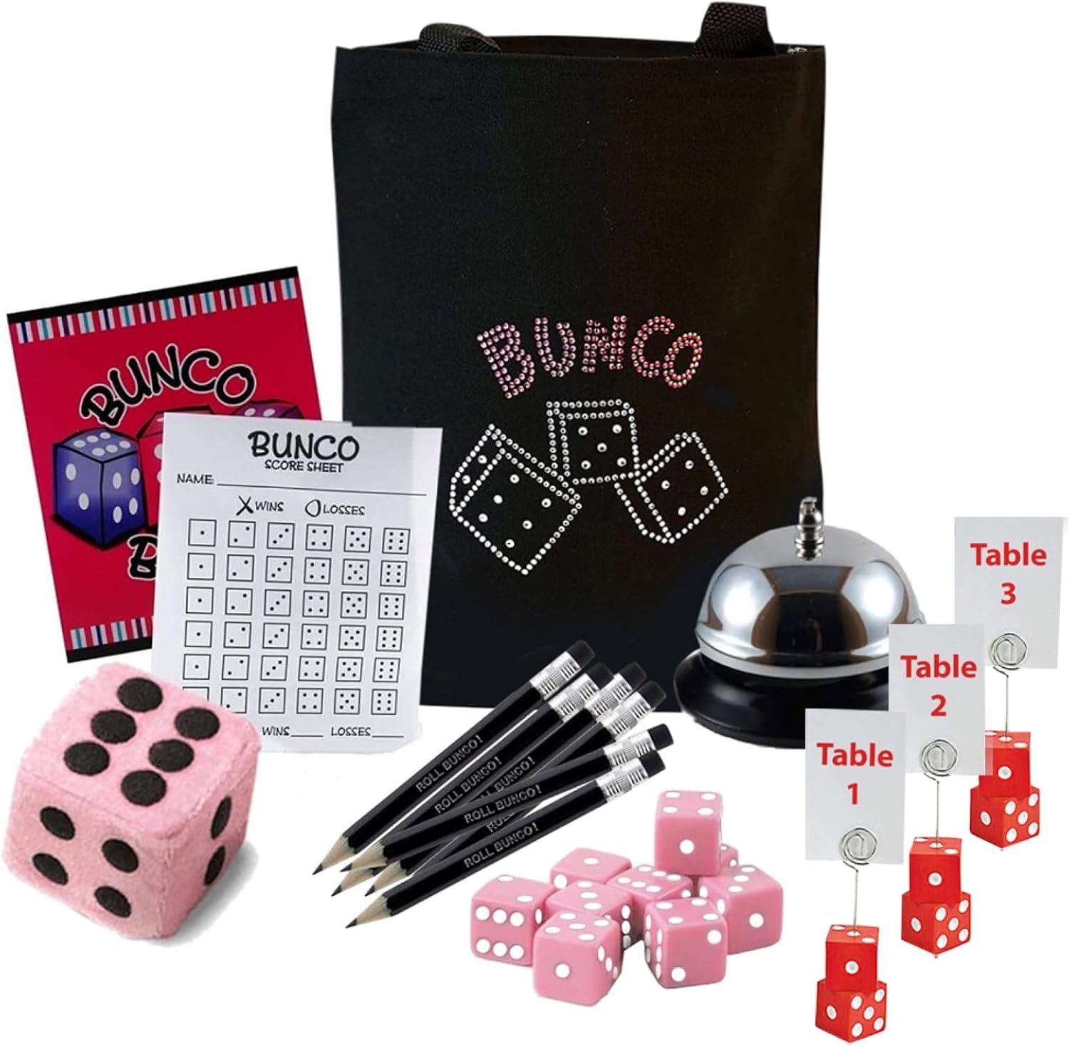 Amazon.com: Bunco Game Kit Set with Bunco Table Number Holders with 1,2 ...