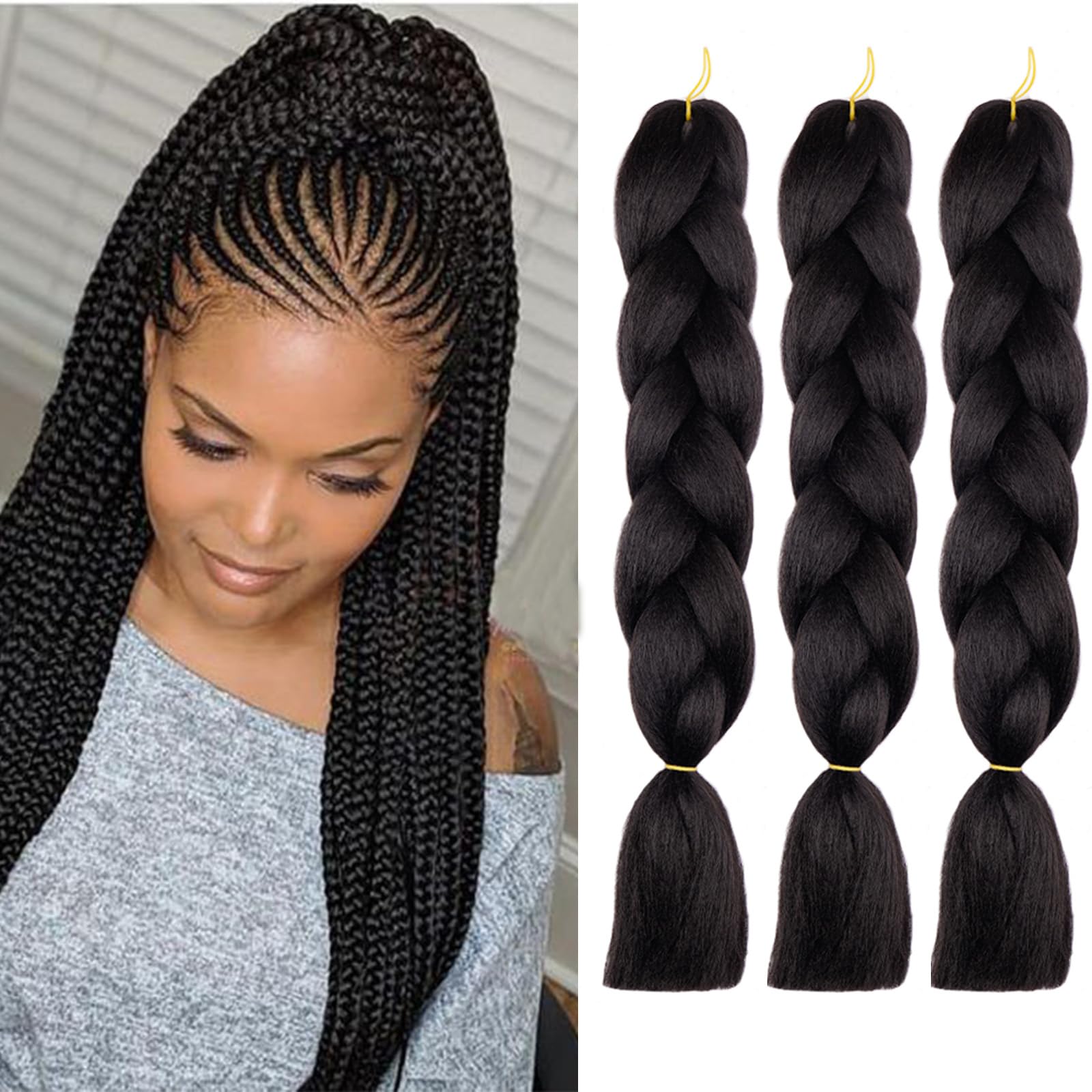 Amazon.com : Ombre Braiding Hair Extensions 3 Pack/24 Inch Color ...