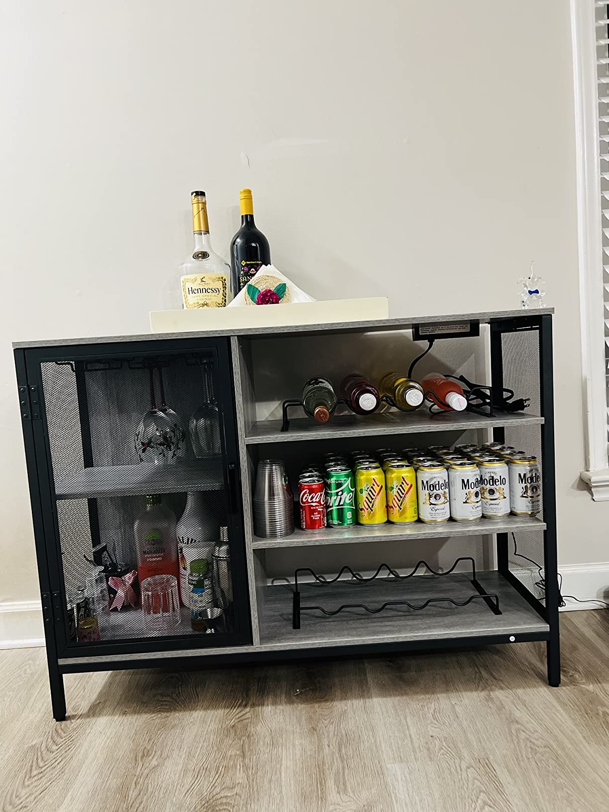 $28/mo - Finance Homieasy Wine Bar Cabinet with Power Outlets ...