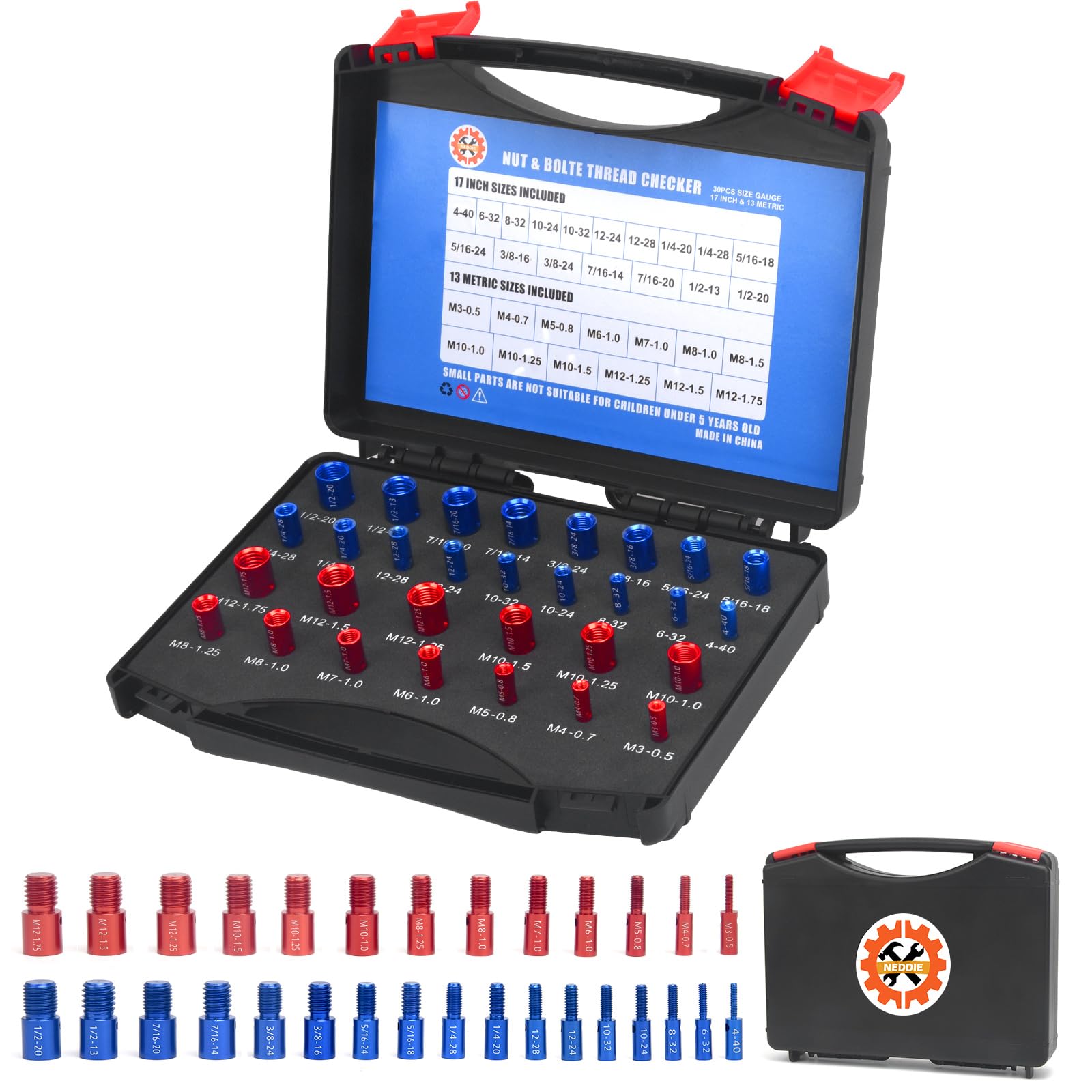 Snapklik.com : Nut And Bolt Thread Checker - 30PCS