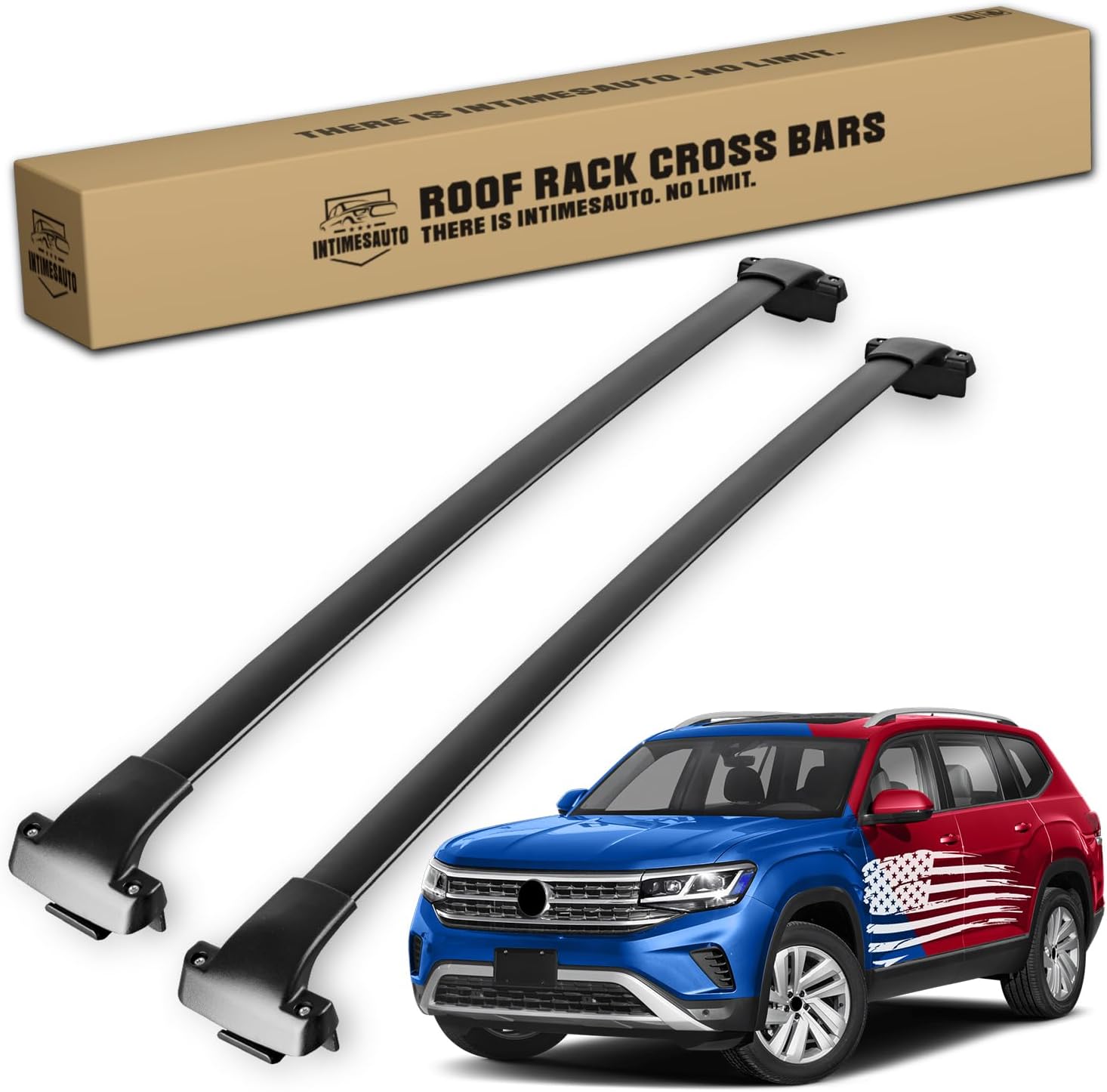 260lb Roof Rack Cross Bars for 2018-2024 VW Volkswagen Atlas, Matte ...