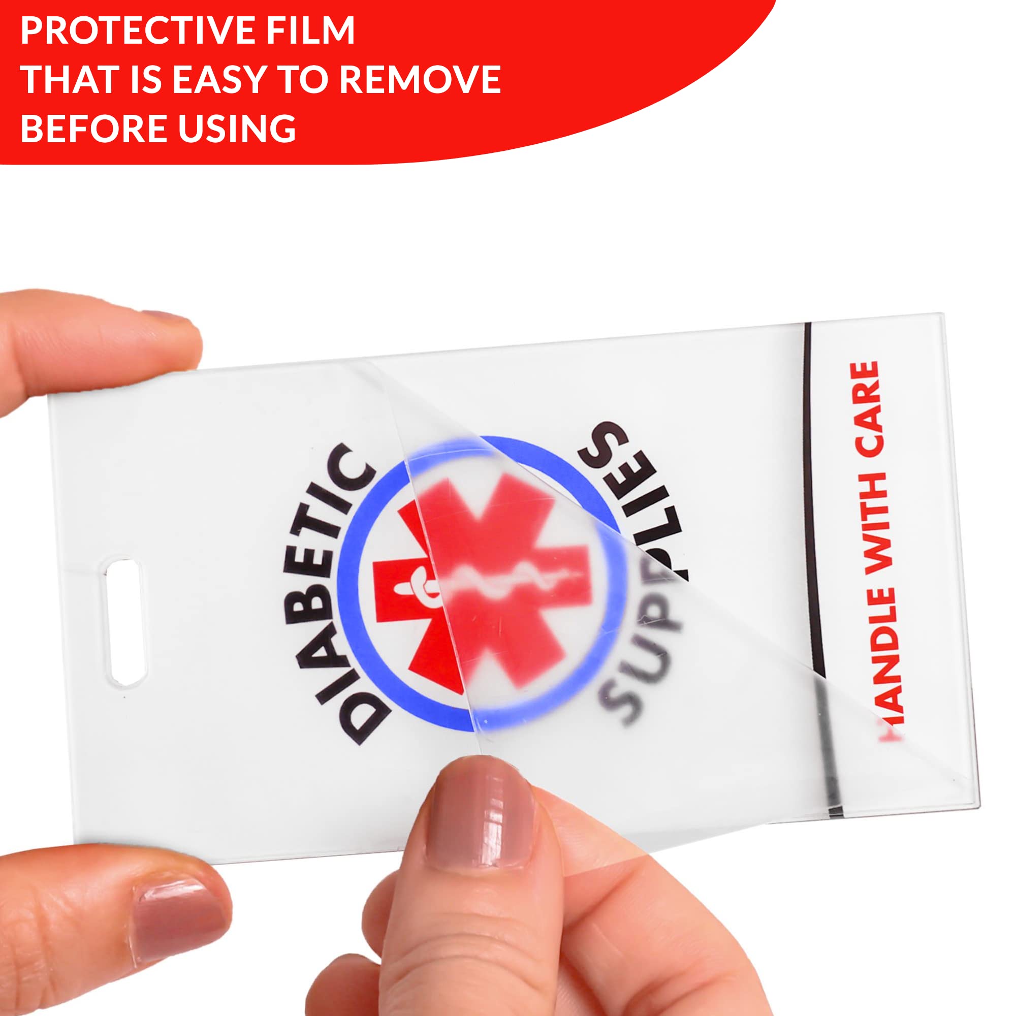 Snapklik.com : Diabetic Supplies ID Identification Luggage Tag White ...
