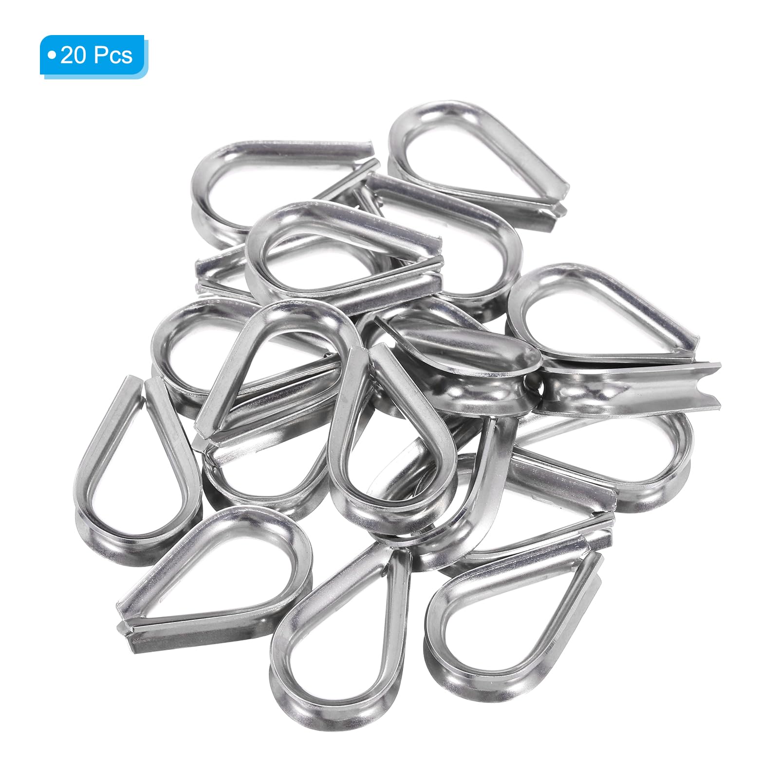 Cable Rope Attachment PATIKIL 316 Stainless Steel Thimbles - 4 Pack For ...