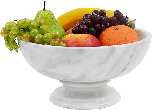 Amazon.com: Radicaln Marble Fruit Bowl White 10" Inch Handmade Fruits ...