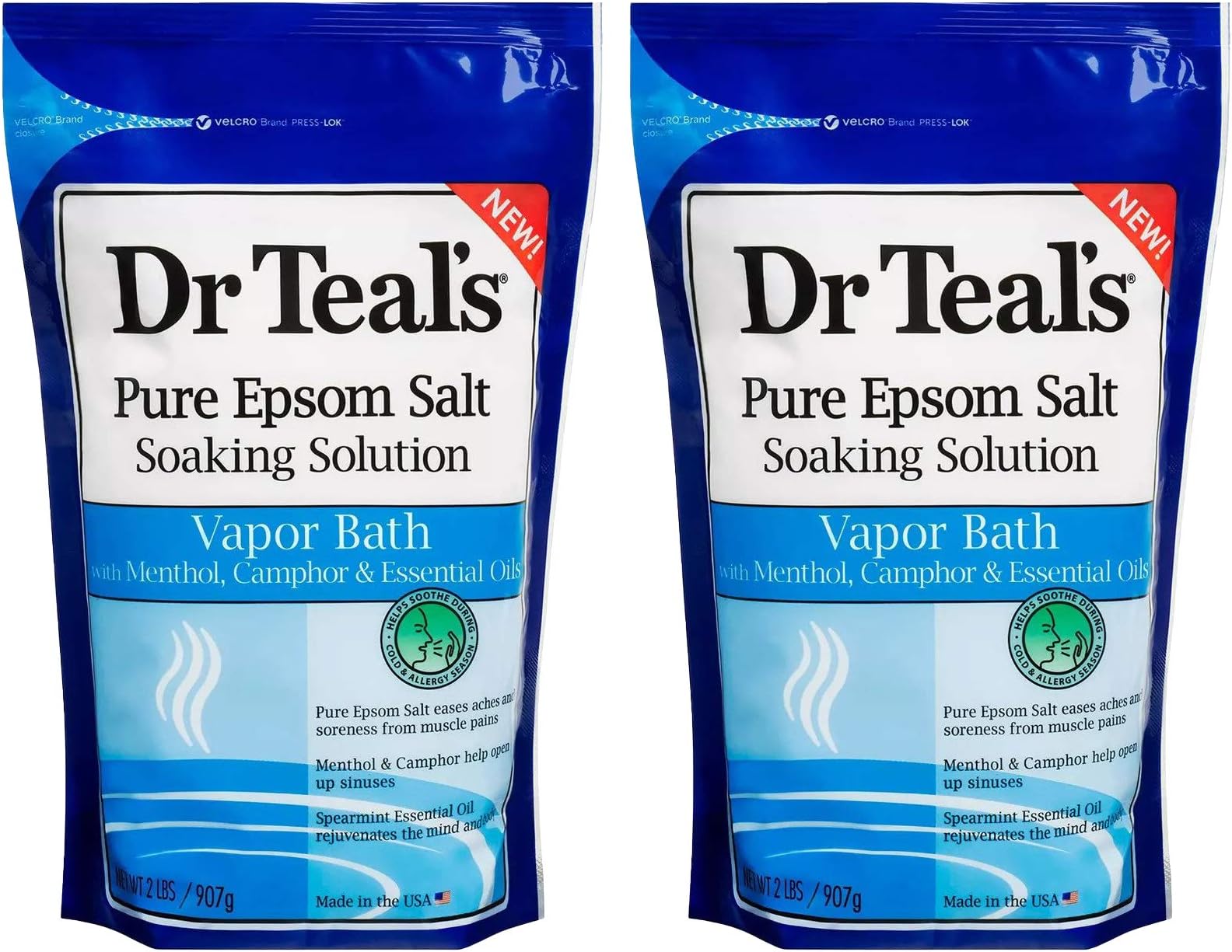 Amazon.com : Dr Teal's Pure Epsom Magnesium Salt Soak, Vapor Bath with ...
