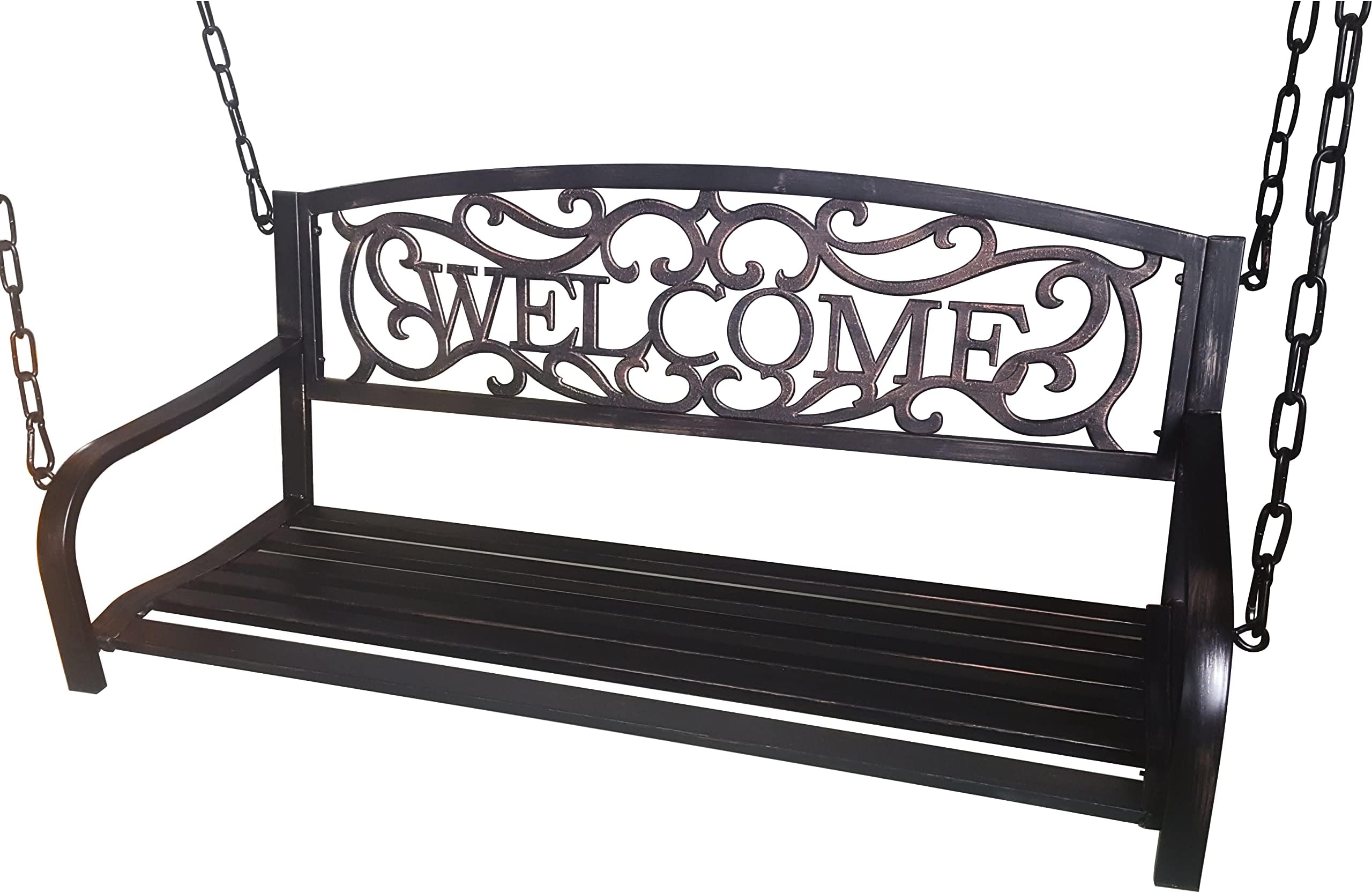 Amazon.com: 2-Person Metal Outdoor Porch Swing, Hanging Steel Patio ...