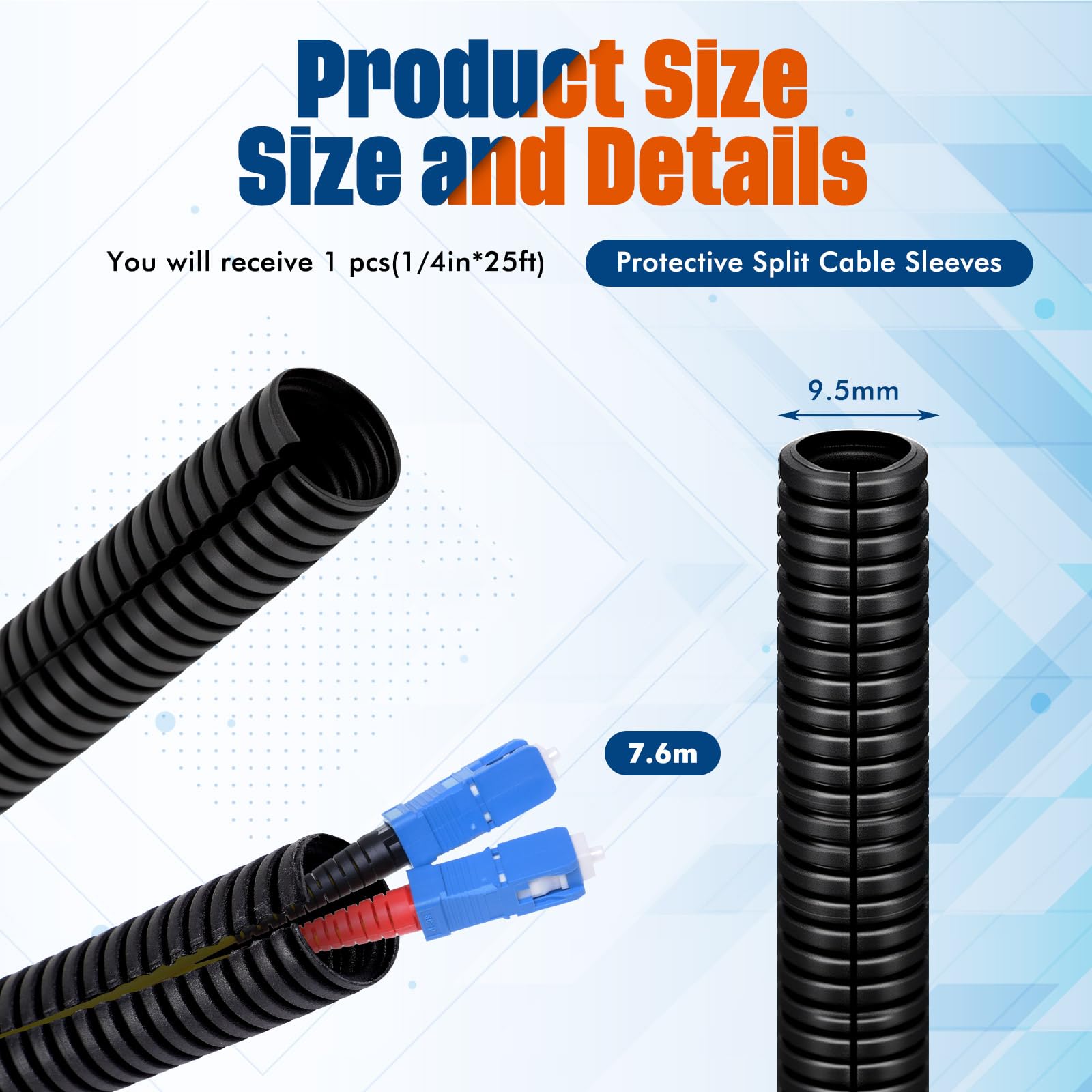 Snapklik.com : 3/8" X 150 Ft Split Wire Loom Tubing Automotive Wire ...