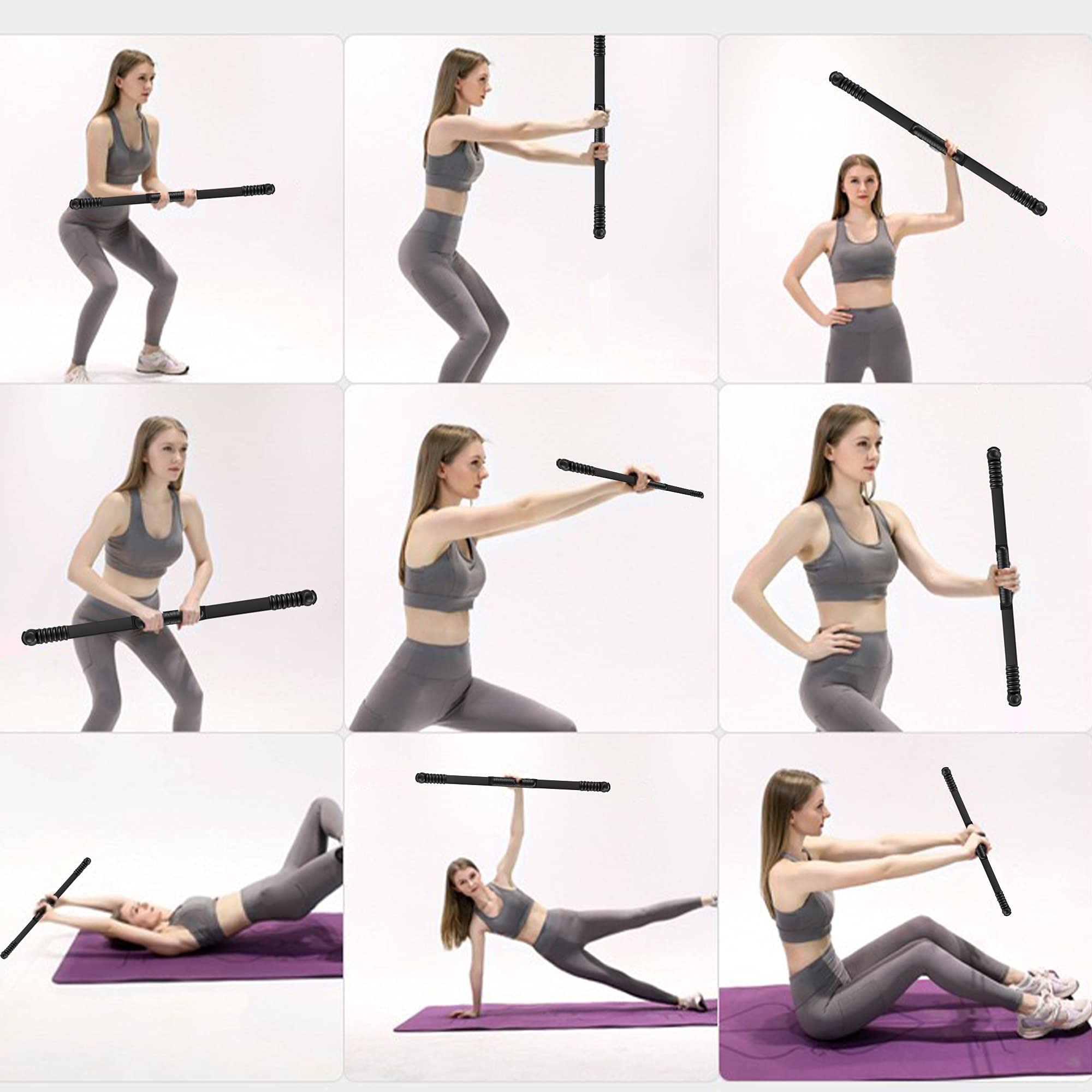 OSCILLATING SLIM Fitness Bar for Workout,Elastic Exercise Bar ...