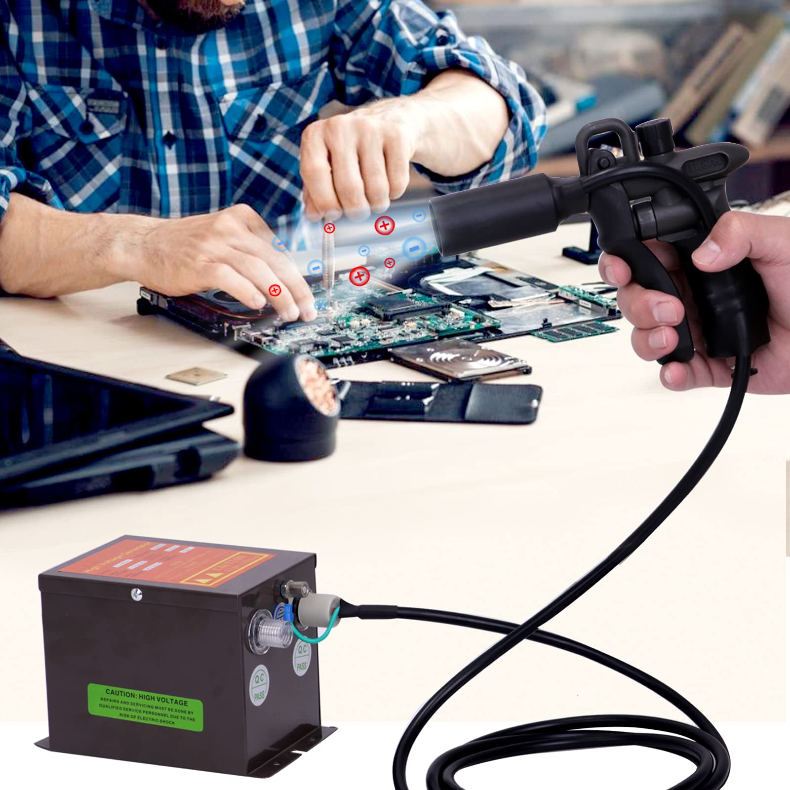 Buy YUCHNEGTECH Ionizing Air Gun Anti Static Air Gun Static Eliminator ...