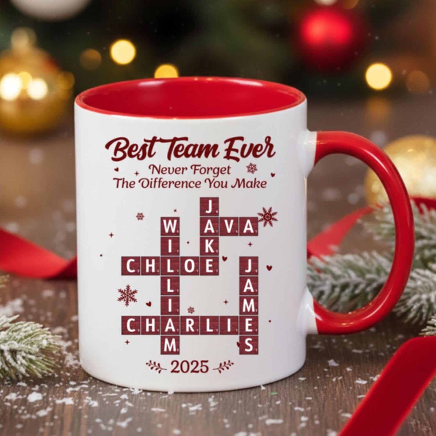 Amazon.com: Custom Best Team Ever Mugs - Personalized Crossword Team ...