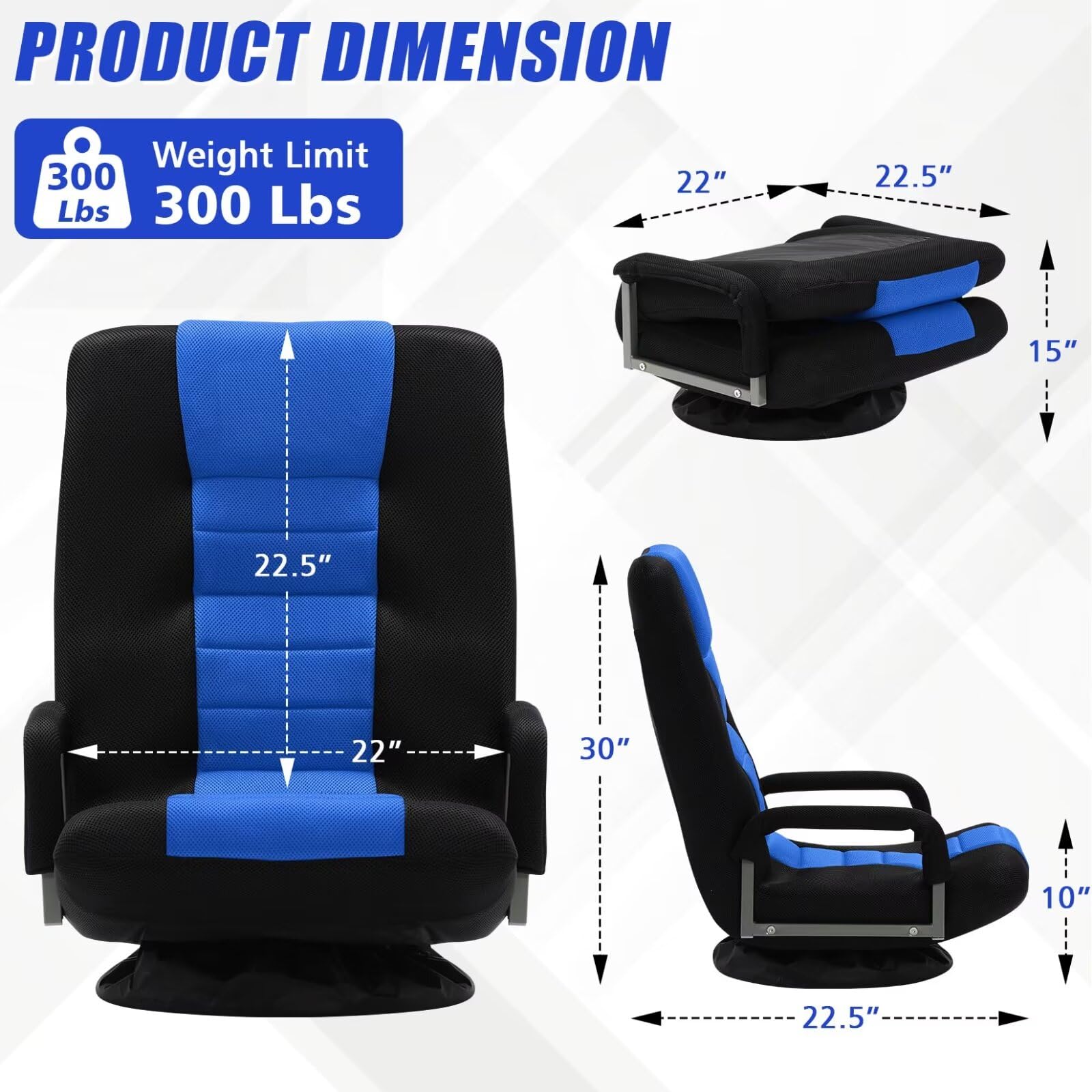 Snapklik.com : ACIPENSER Swivel Gaming Chair Multipurpose Floor Gaming ...