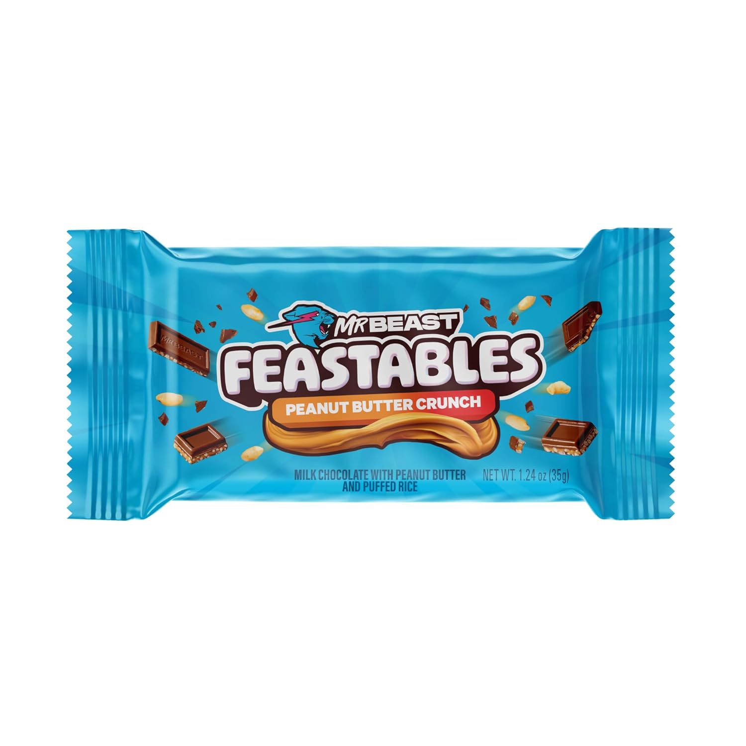 Amazon.com : Feastables MrBeast Peanut Butter Milk Chocolate Crunch ...