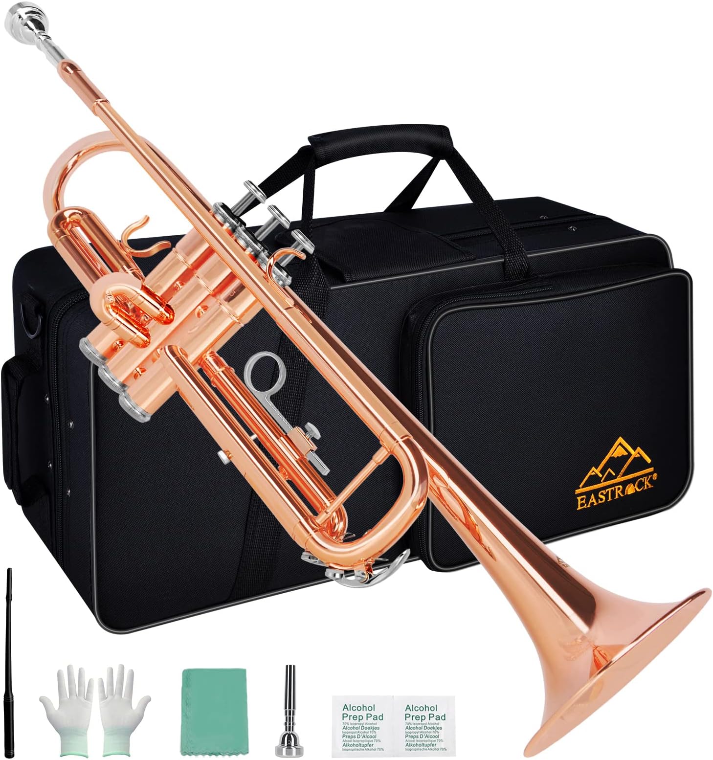 Amazon.com: Kcelarec Brass Standard B Trumpet Instrument with Case ...