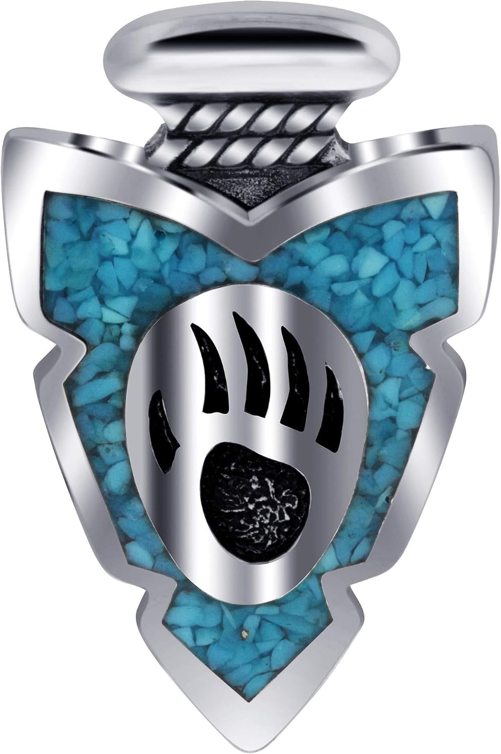Amazon.com: Arrowhead Design Turquoise Gemstone Inlay Bear Claw 925 ...
