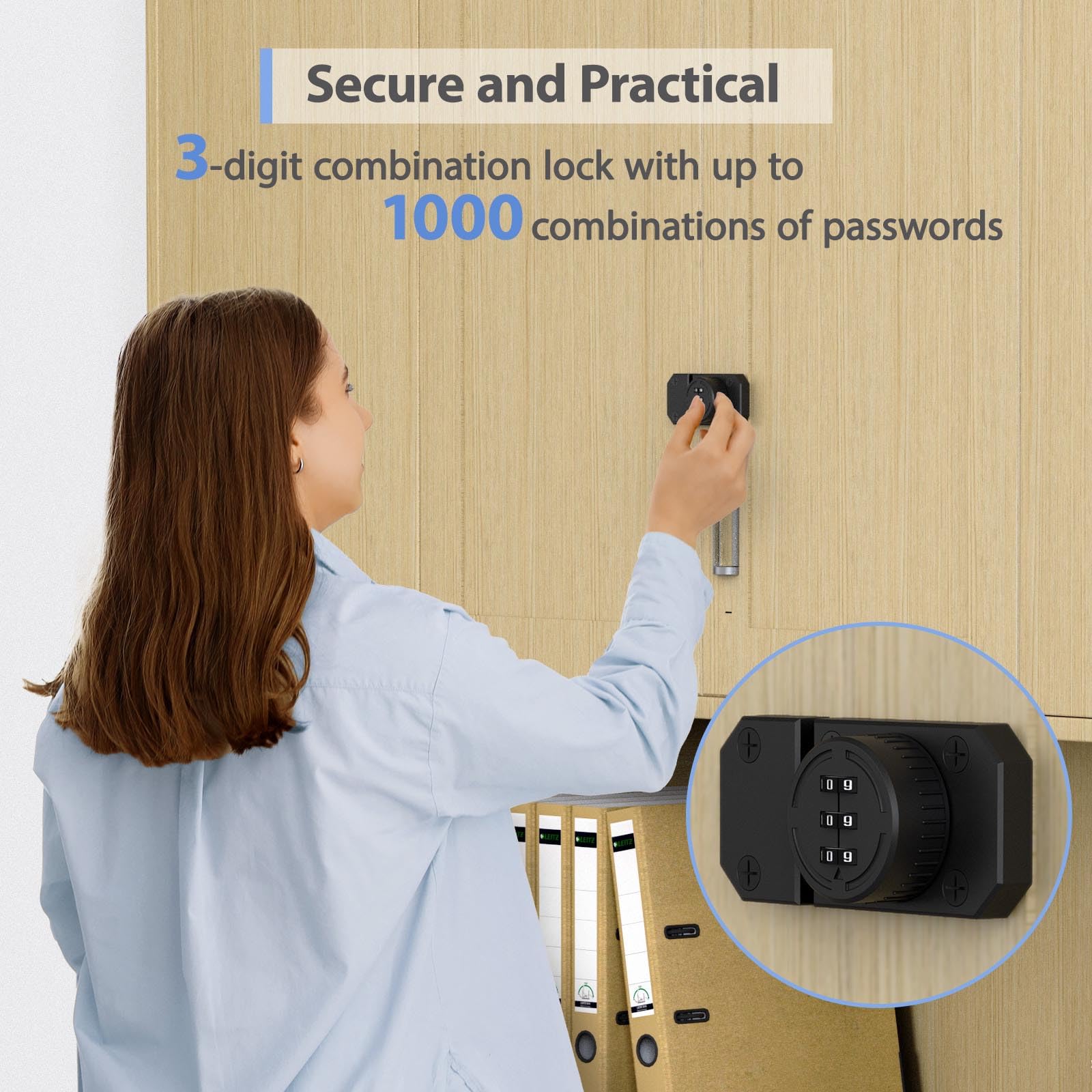 Snapklik.com : YogePote 3-Digit Combination Cabinet Lock, Mechanical ...