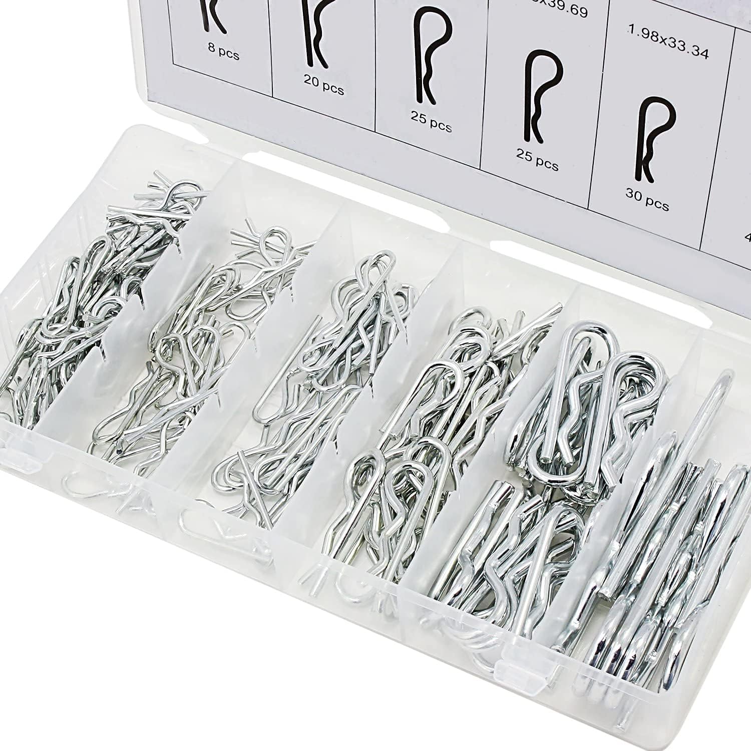 JUHONNZ Split Pins,150 PCS R Cotter Pin Stainless Steel Zinc Plated R ...