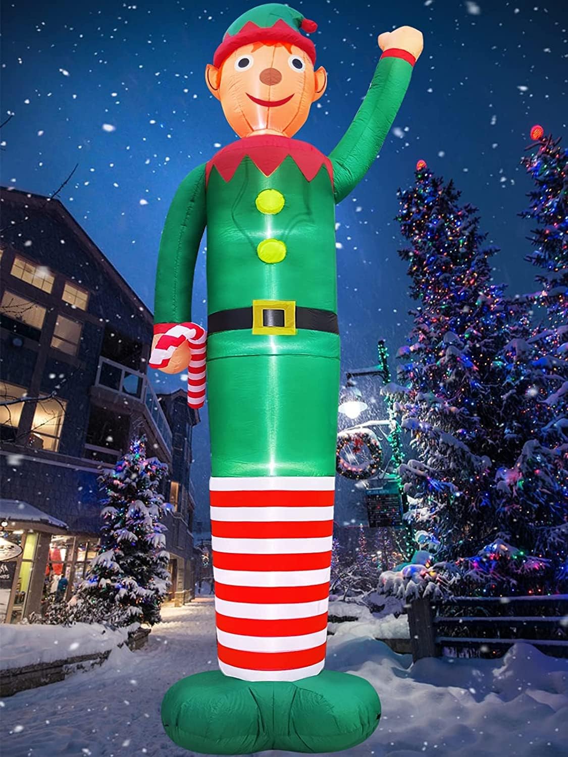 TURNMEON 12 Foot Giant Christmas Inflatable Elf, Christmas Decoration ...