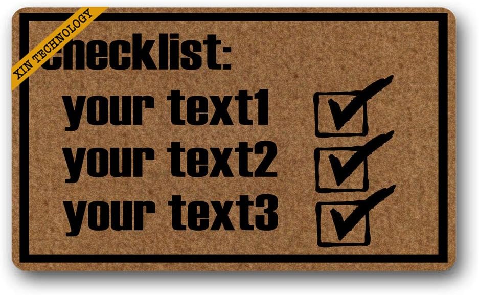 Amazon.com: Artsbaba Custom Personalized Your Checklist Door Mat Non ...