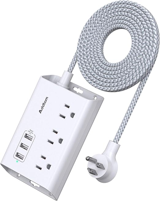 Amazon.com: Power Strip with USB, Addtam ETL Certificate Flat Plug ...