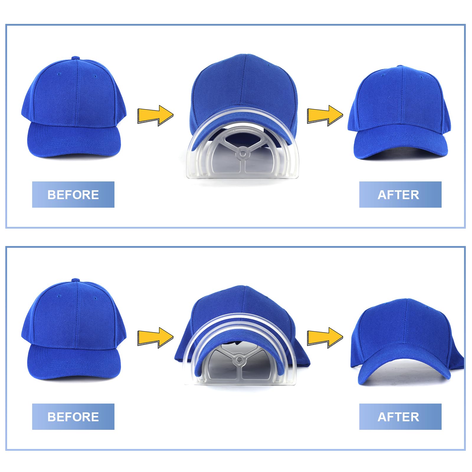 Hat Curver Hat Brim Bender Tool 4-Pack - No Steam Needed For Perfect ...