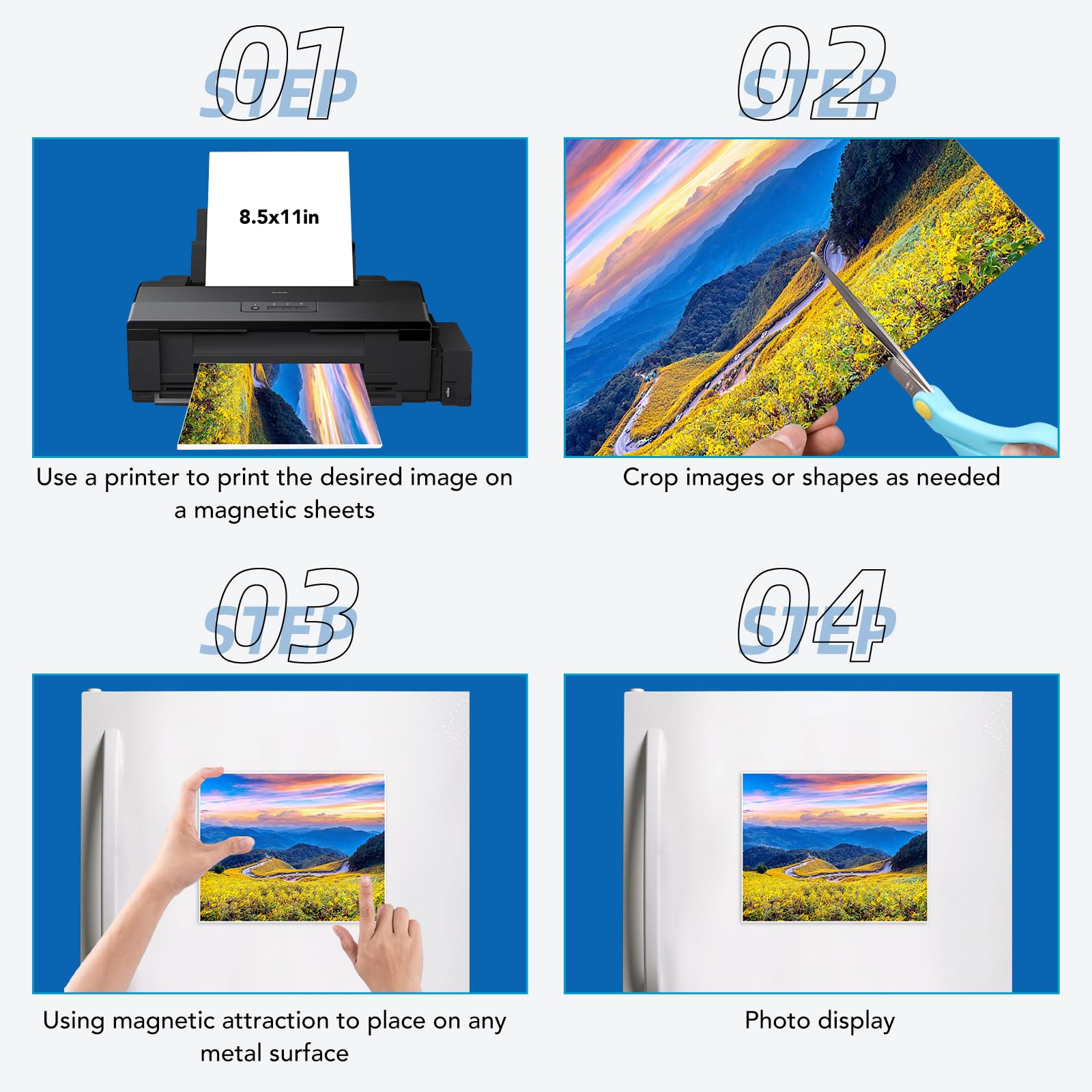 Snapklik.com : Printable Magnetic Sheets, 15Pcs 8.5 X 11 Inch Flexible ...