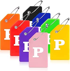 Amazon.com: 8 Pcs Initial Silicone Luggage Tag for Suitcase, 26 Letter Travel Luggage Baggage ...
