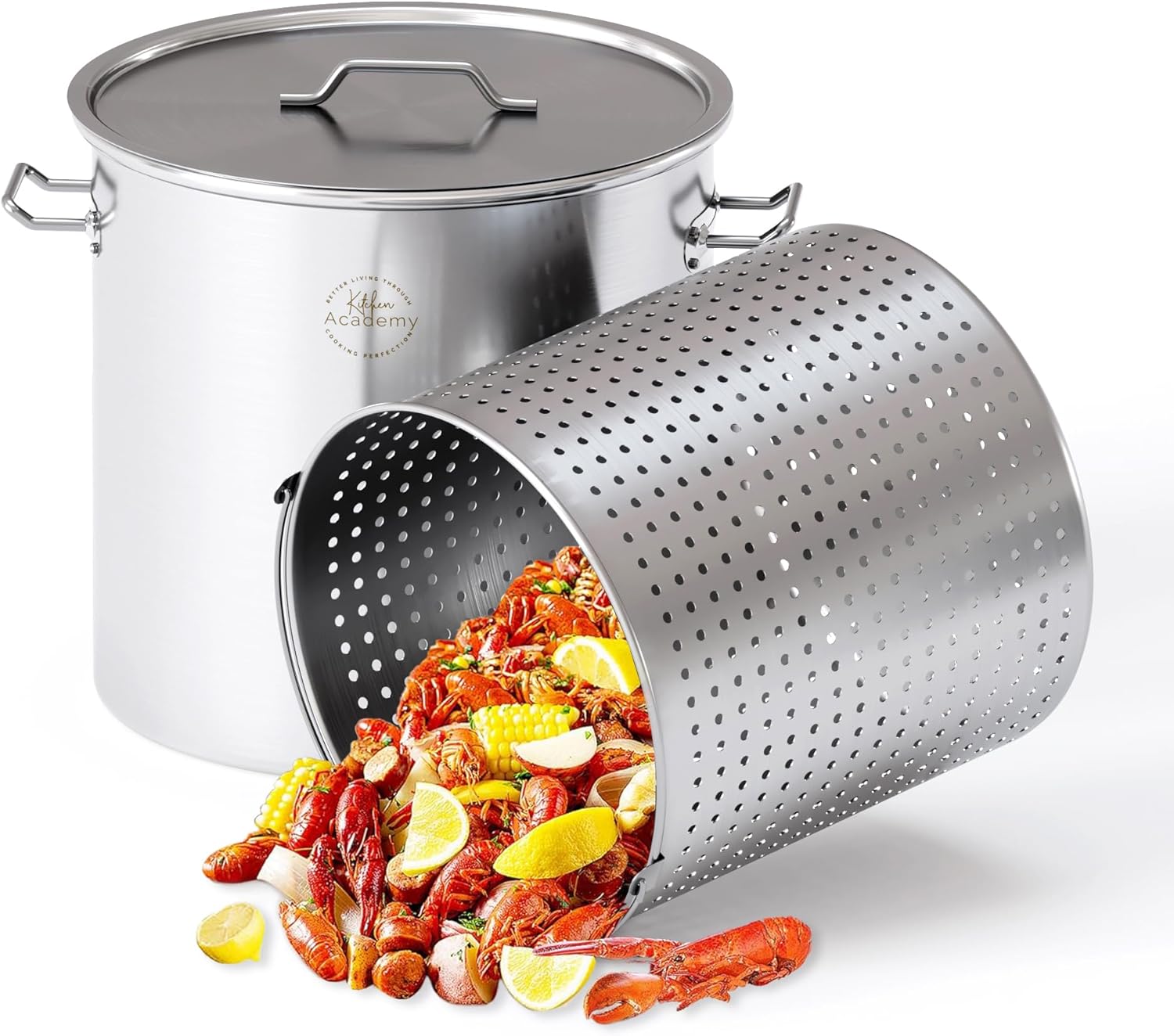 Amazon.com: MAISON ARTS 35 QT Stainless Steel Stock Pot with Basket ...