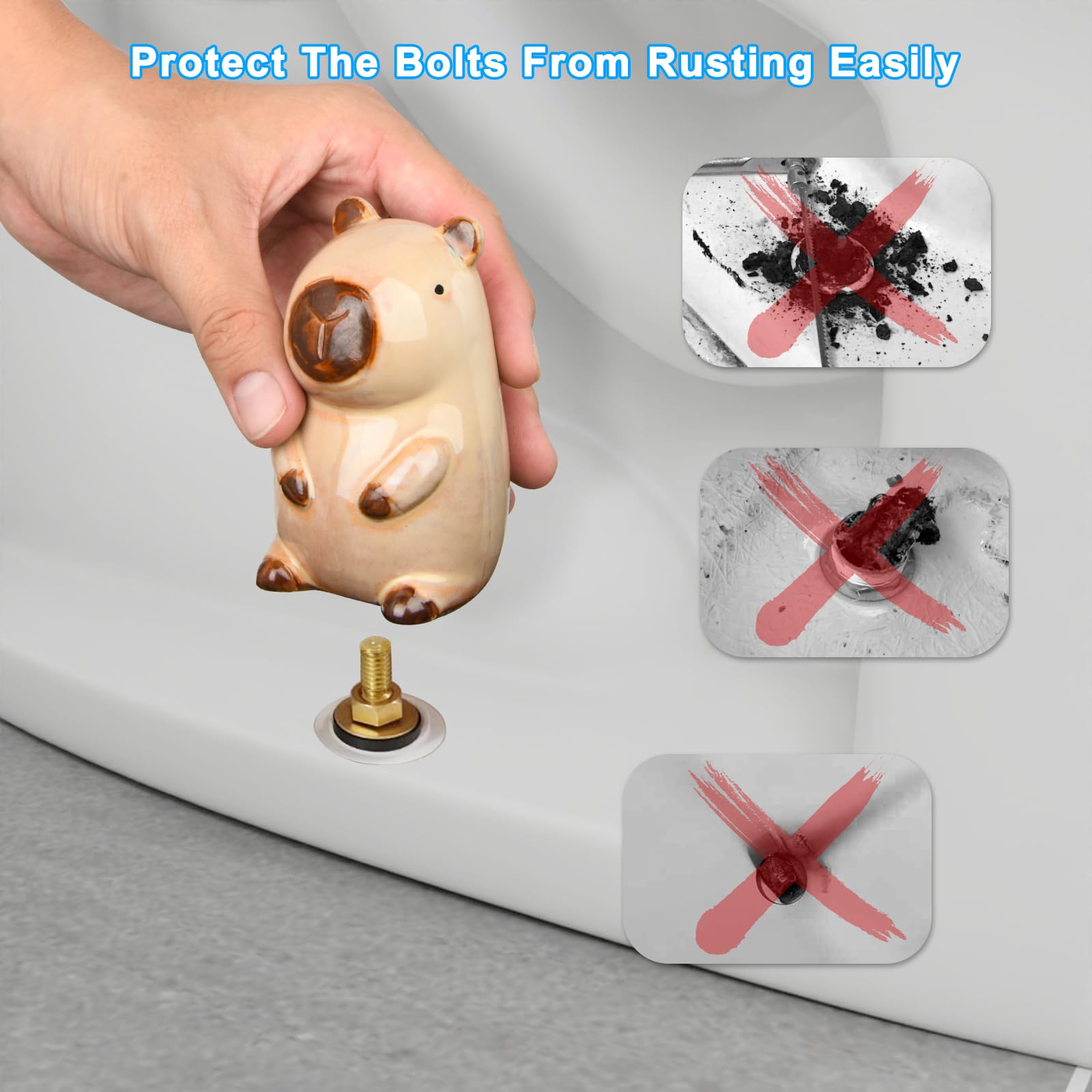 Snapklik.com : Toilet Bolt Caps, Ceramic Capybara Toilet Bolt Covers ...