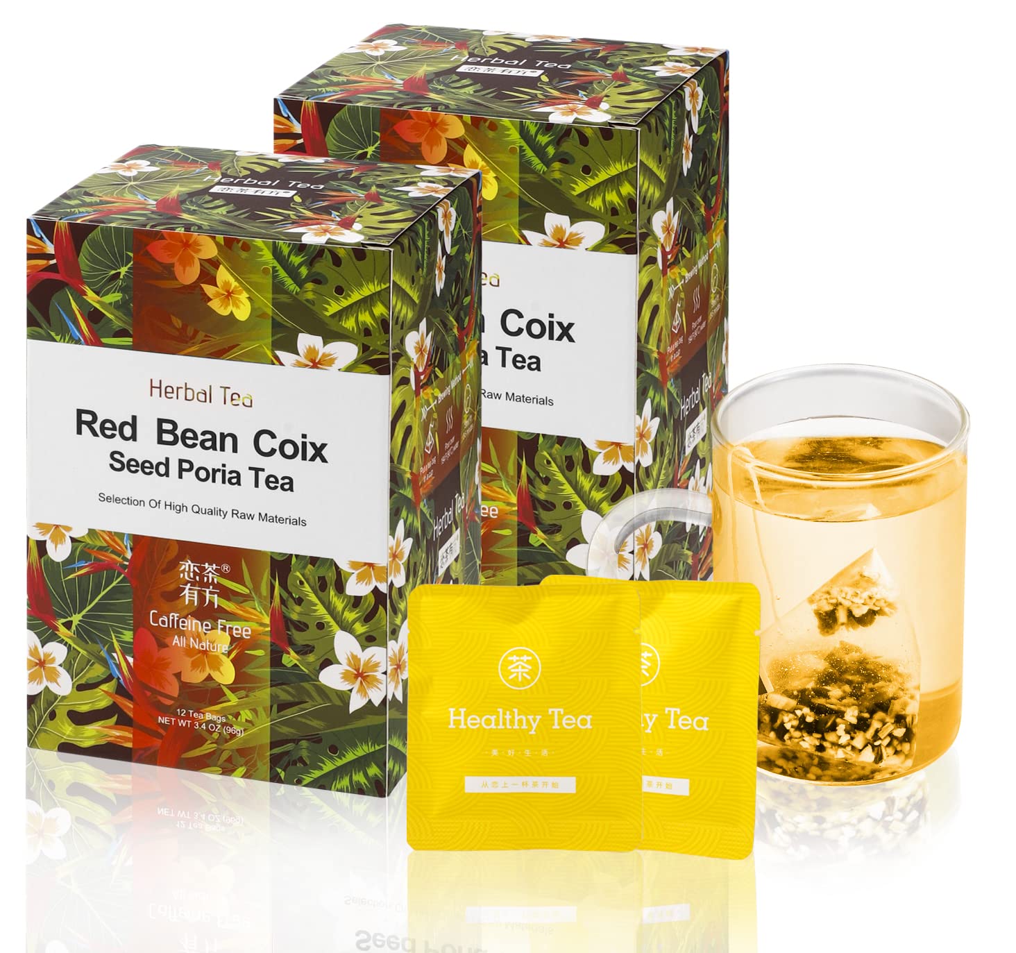 Amazon.com : (2Boxes, 24Bags) Red Bean Coix Seed Cassia Seed Poria ...