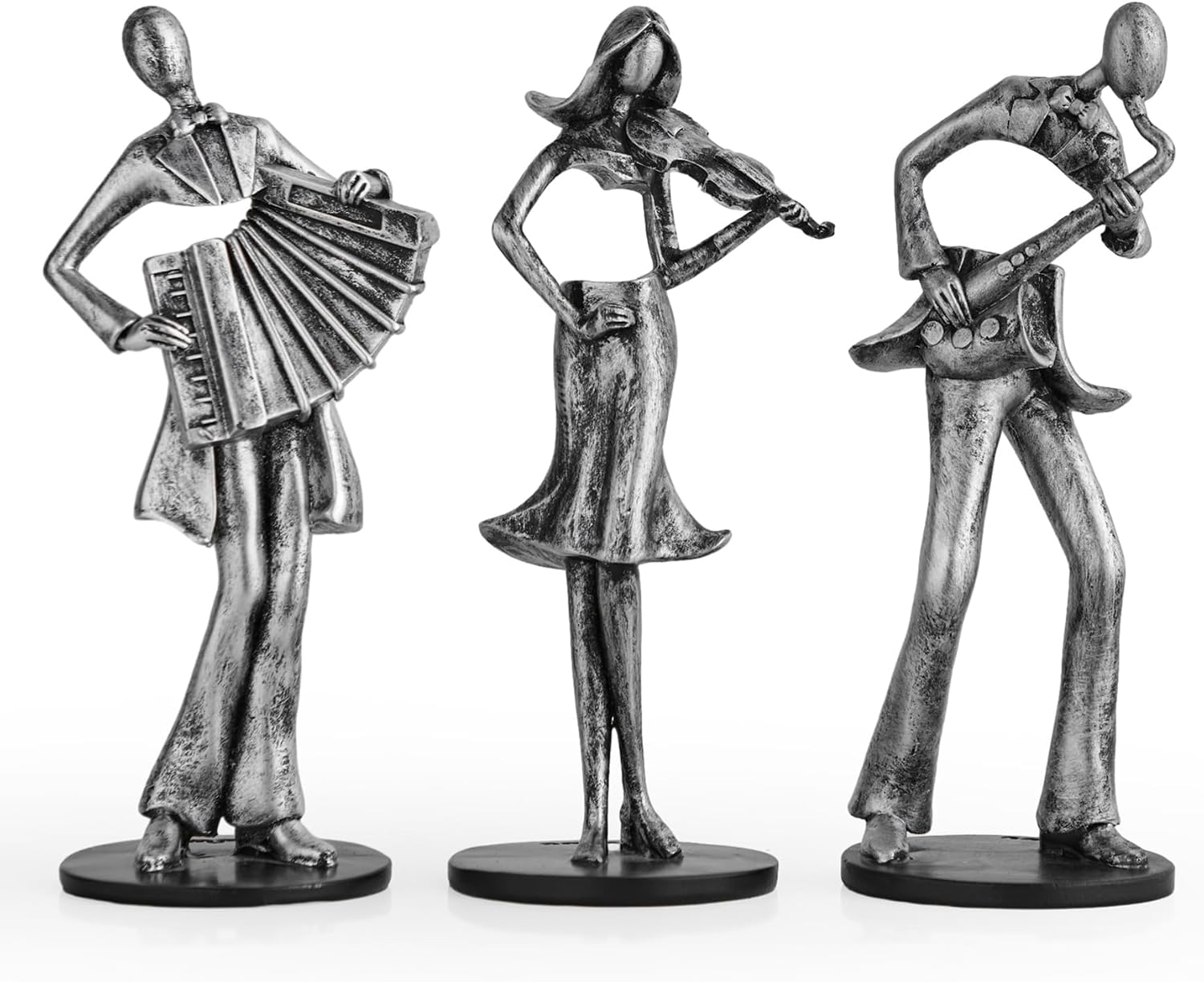 Amazon.com: Octdays Musician Statue Silver Sculpture: Resin Vintage ...