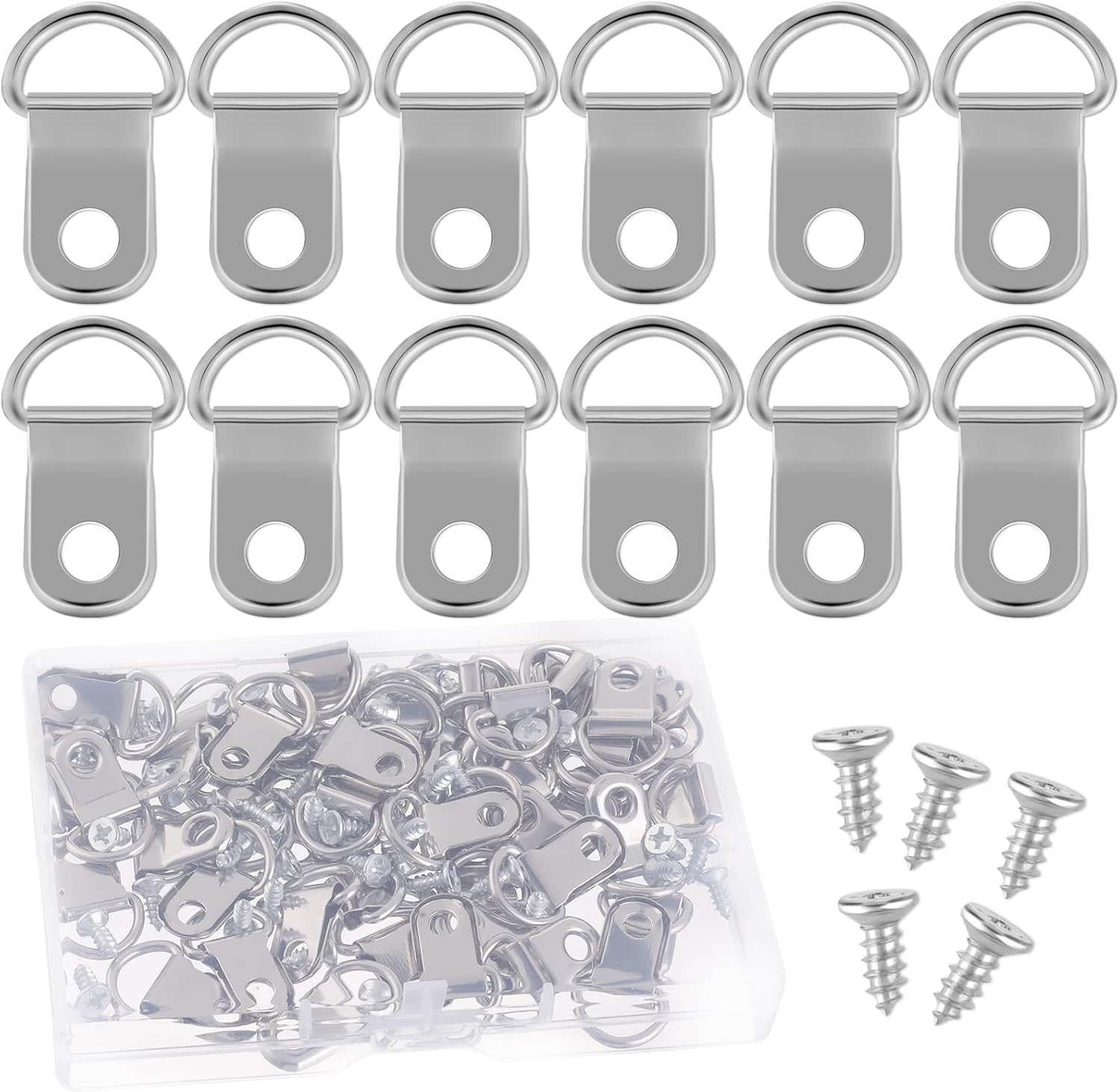 WLLHYF 50 Pcs D Ring Hangers Small Heavy Duty Triangle Hooks with ...