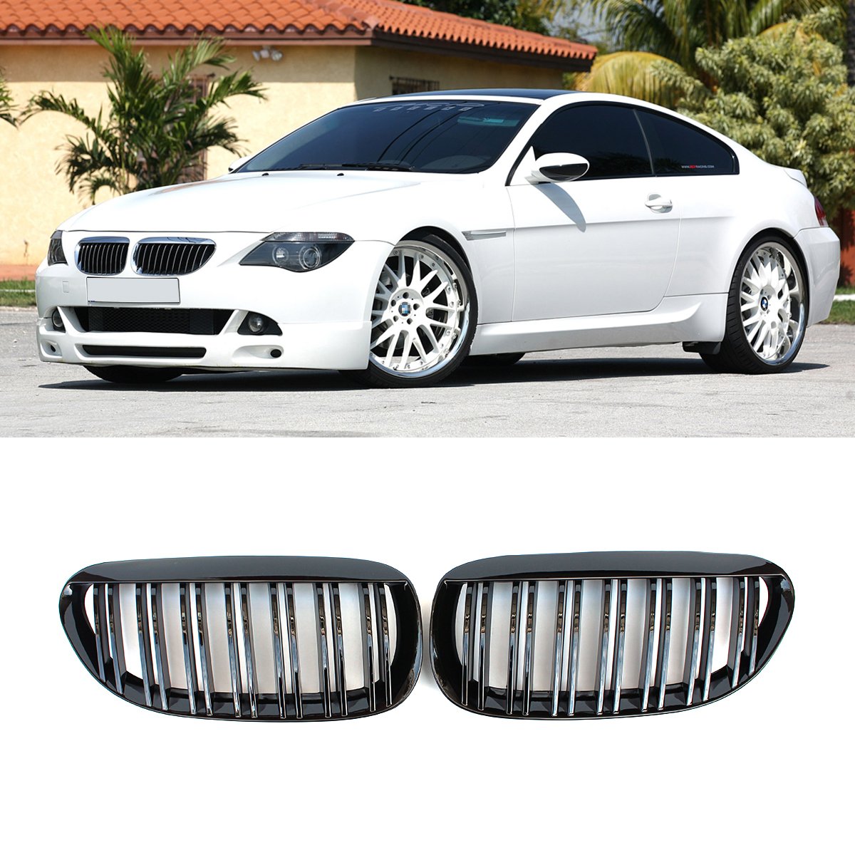 Amazon.com: E63 Grille, ABS Front Replacement Kidney Grill for 6 Series ...