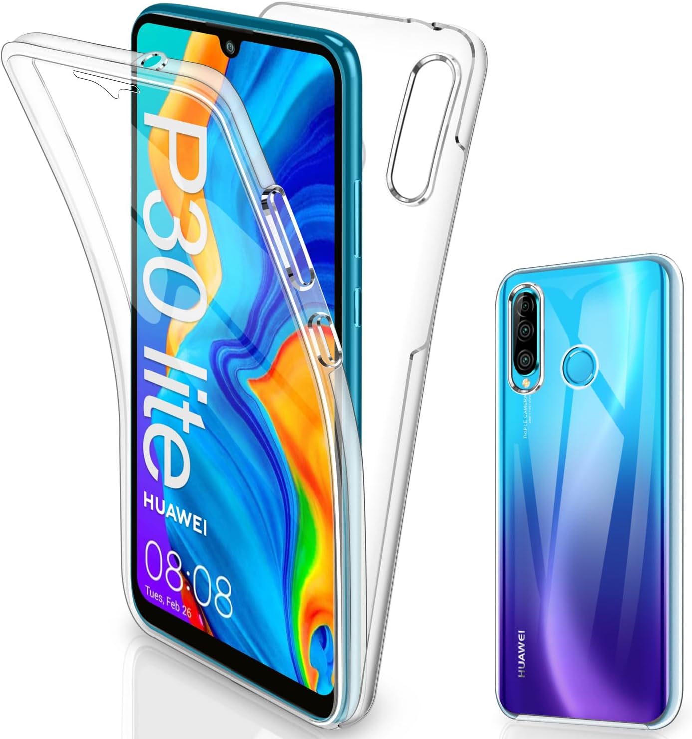 SOGUDE Coque Huawei P30 Lite Etui, Huawei P30 Lite Coque Transparent ...