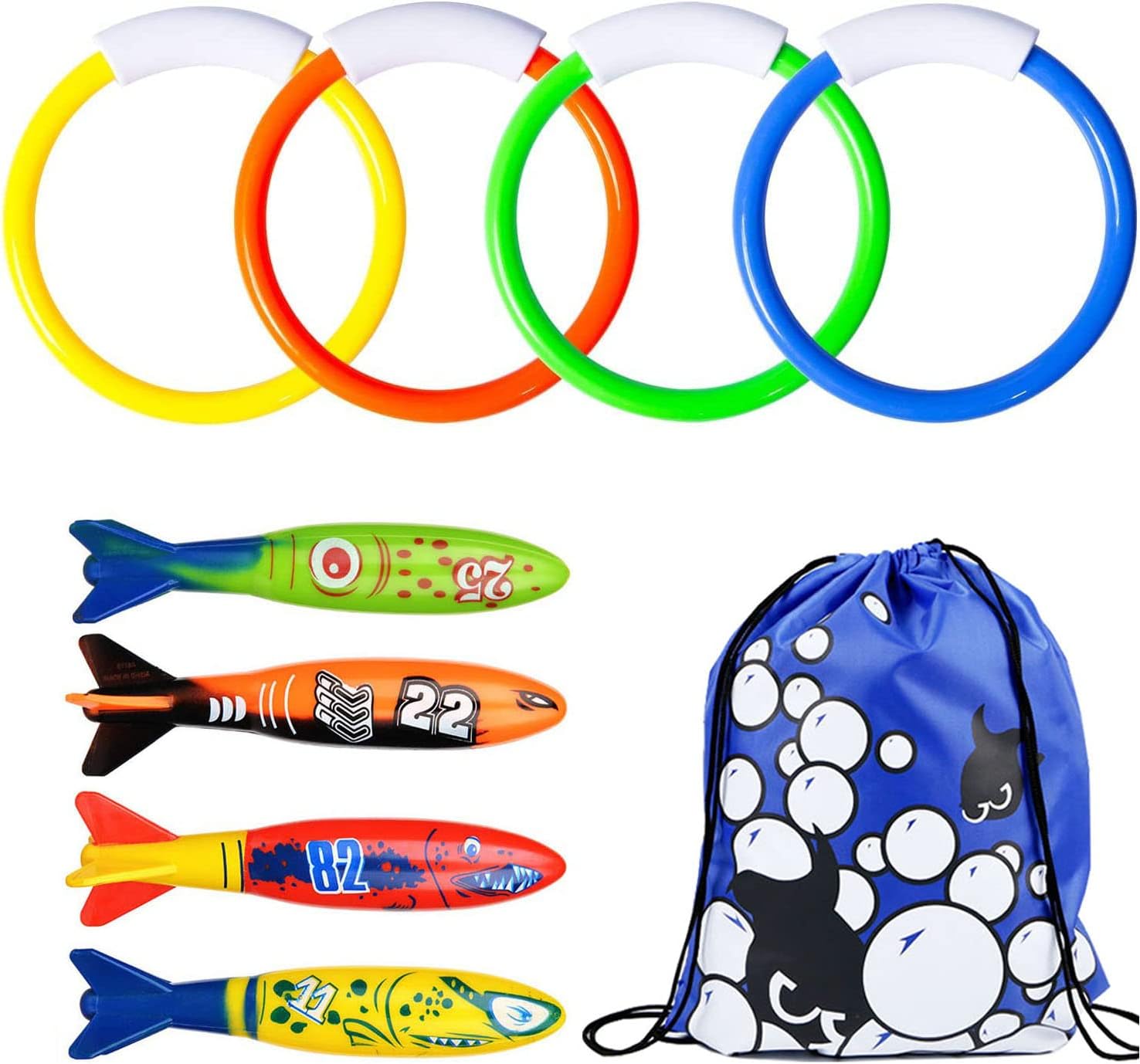 Xndryan Diving Pool Toys, Swimming Pool Sinkers Underwater Diving Toys ...