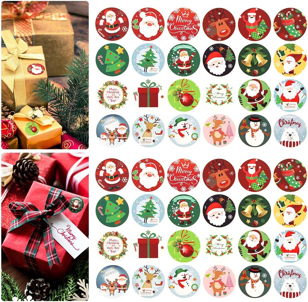 48 Larger Christmas Stickers for Presents & Tags, Self-Adhesive Labels ...