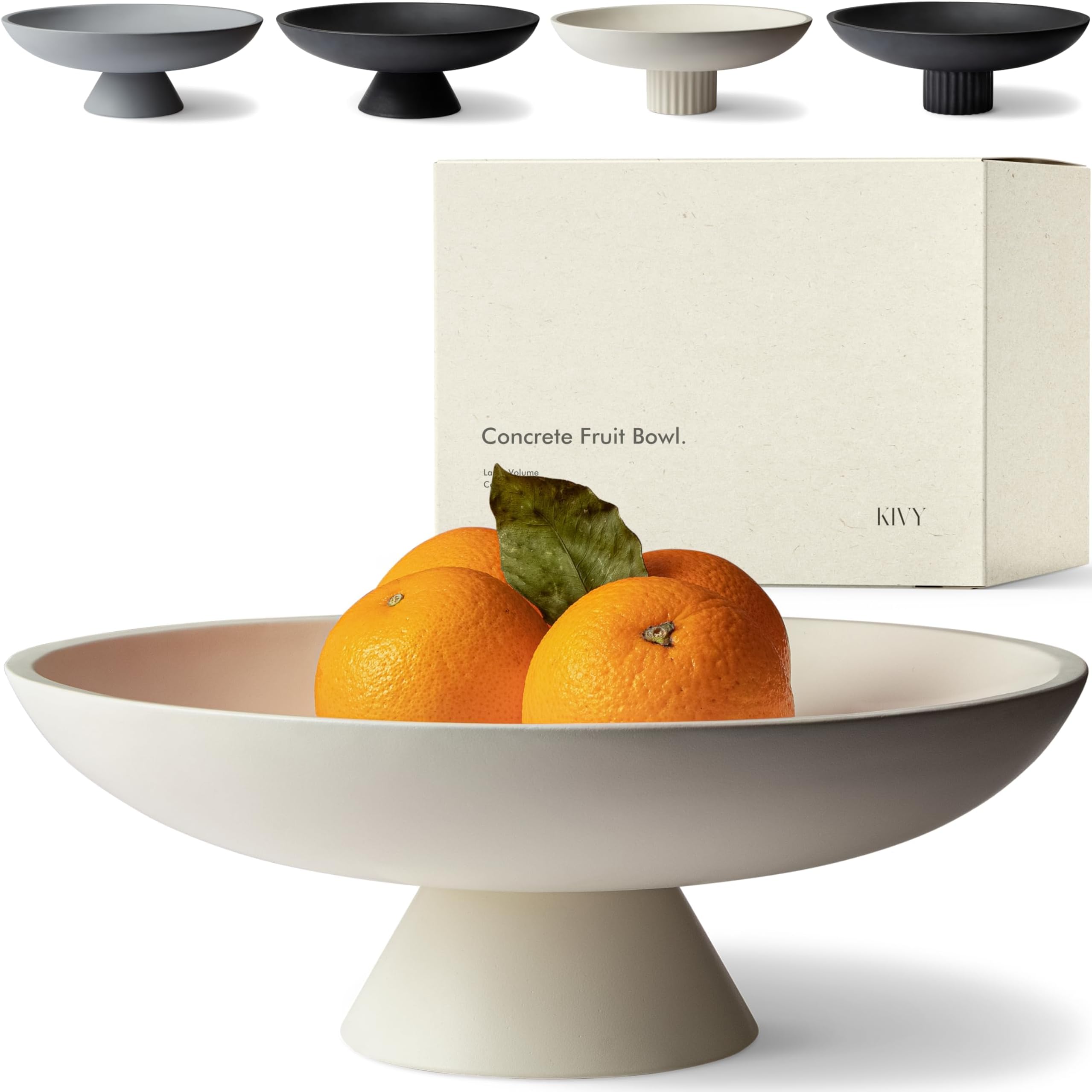Amazon.com: KIVY Concrete Fruit Bowl for Kitchen Counter - Large ...