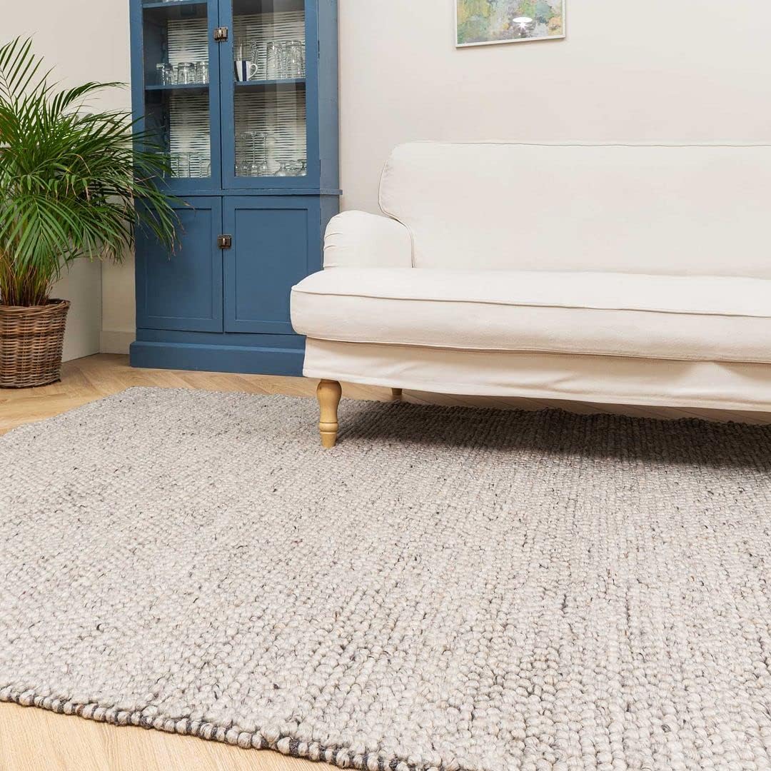 Luxurious Large Light Grey Super Soft Bobble Living Room Bedroom Rug ...