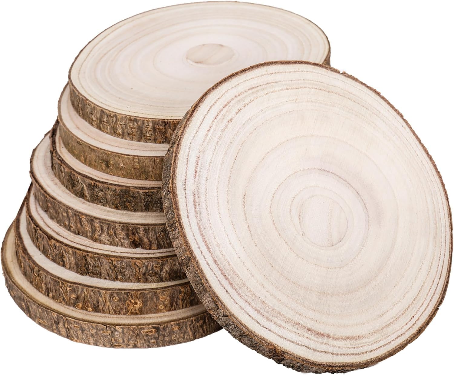 Amazon.com: Natural Round Wood Slices 8 Pack 11-12 inches Unfinished ...
