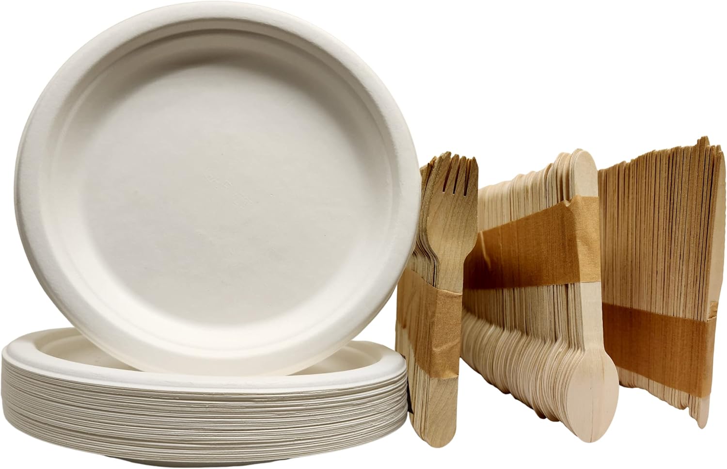 200 Pack Eco-Friendly Tableware Set – 50 White Compostable ...