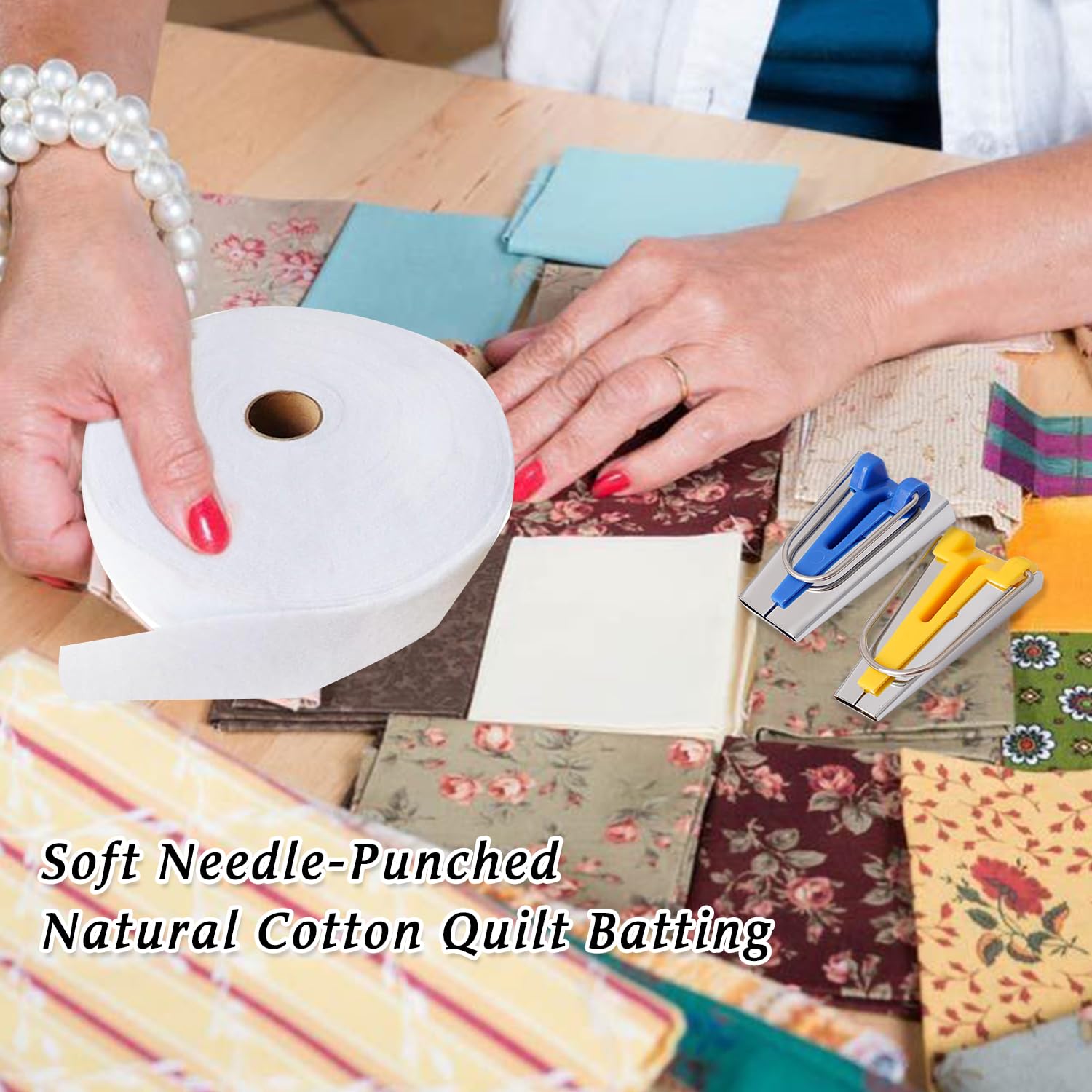 Snapklik.com : LAIAMER 3 Roll Jelly Roll Batting Strip 2 1/4 In50 Yard ...