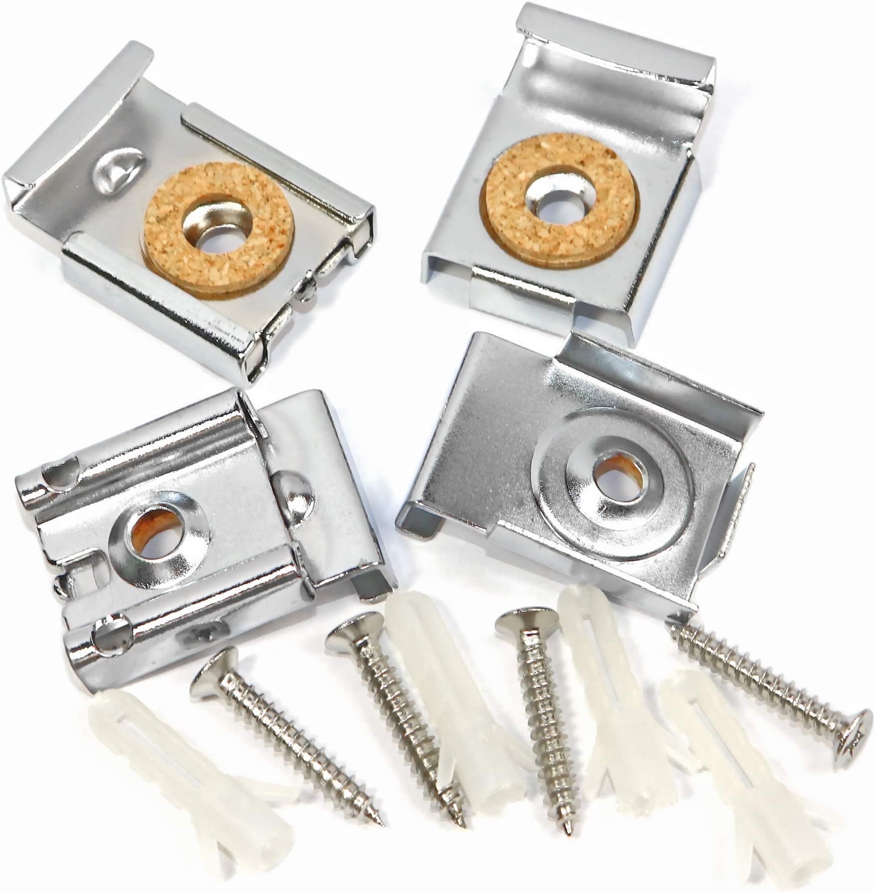 Mirror Hanger Clips Set, 4Sets (16 Pieces) Unframed Mirror Mount Clips ...