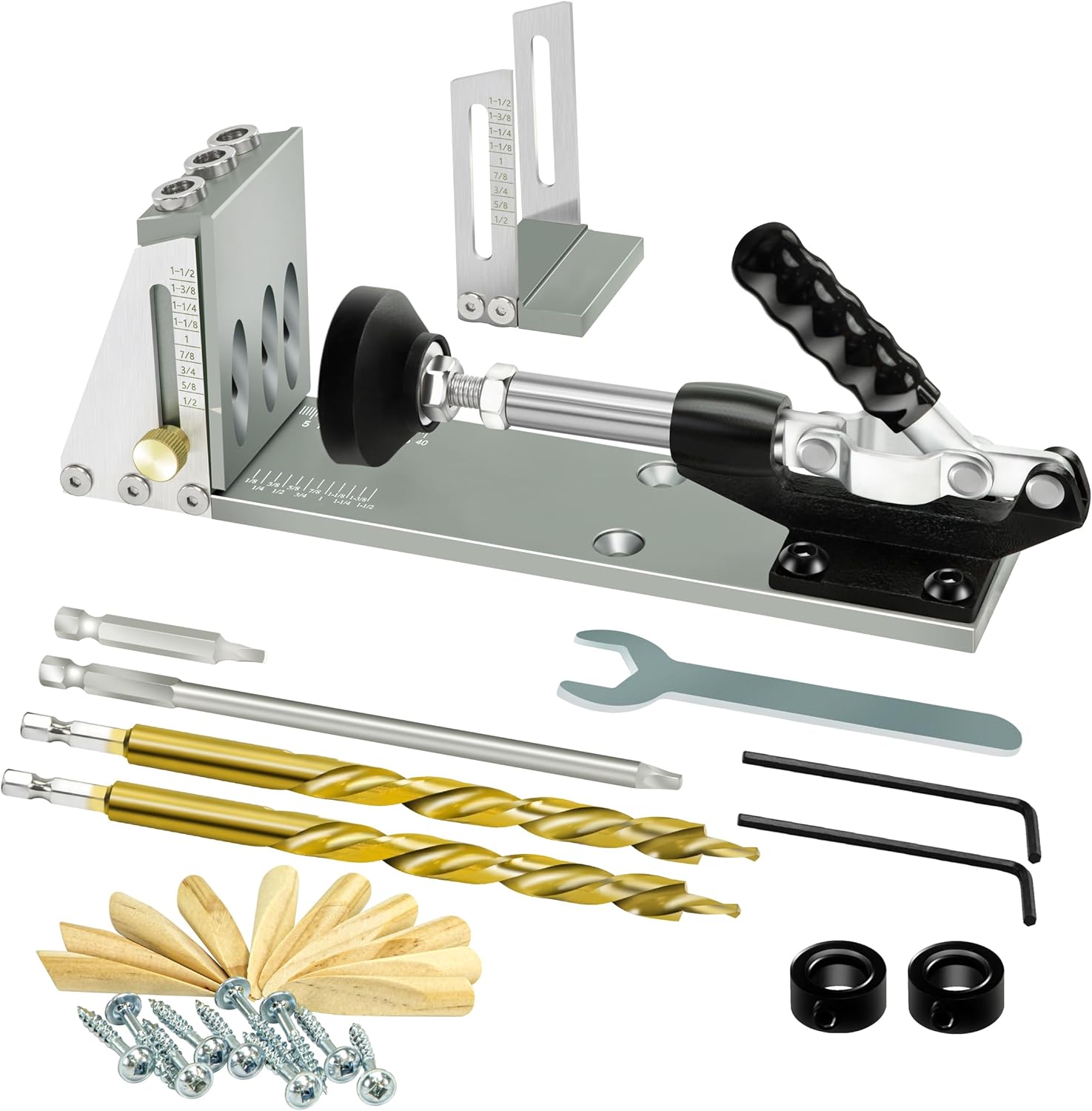 Amazon.com: Prrutyics Pocket Hole Jig Kit, Professional All-Metal ...