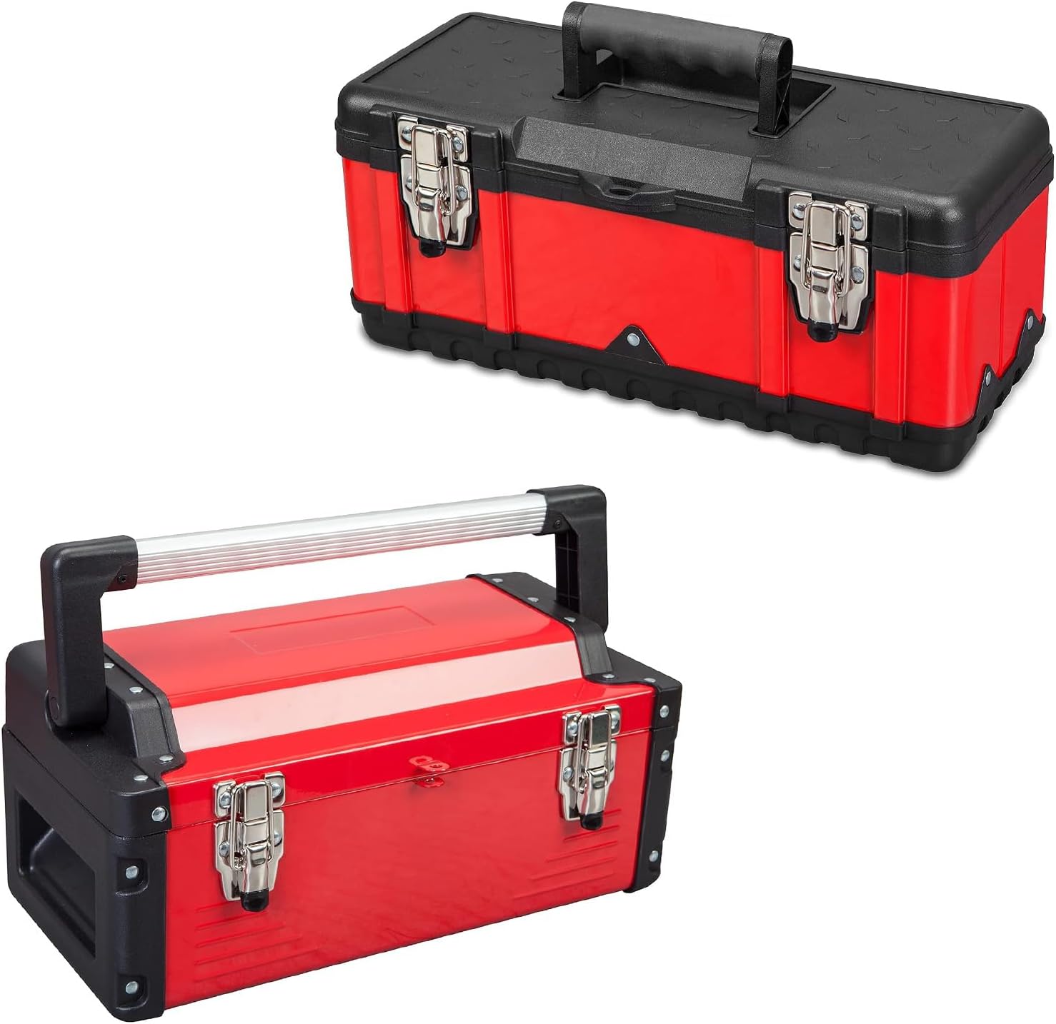 Jack Boss 16" Inch Metal Tool Box and 15.5" Inch Steel Tool Box ...