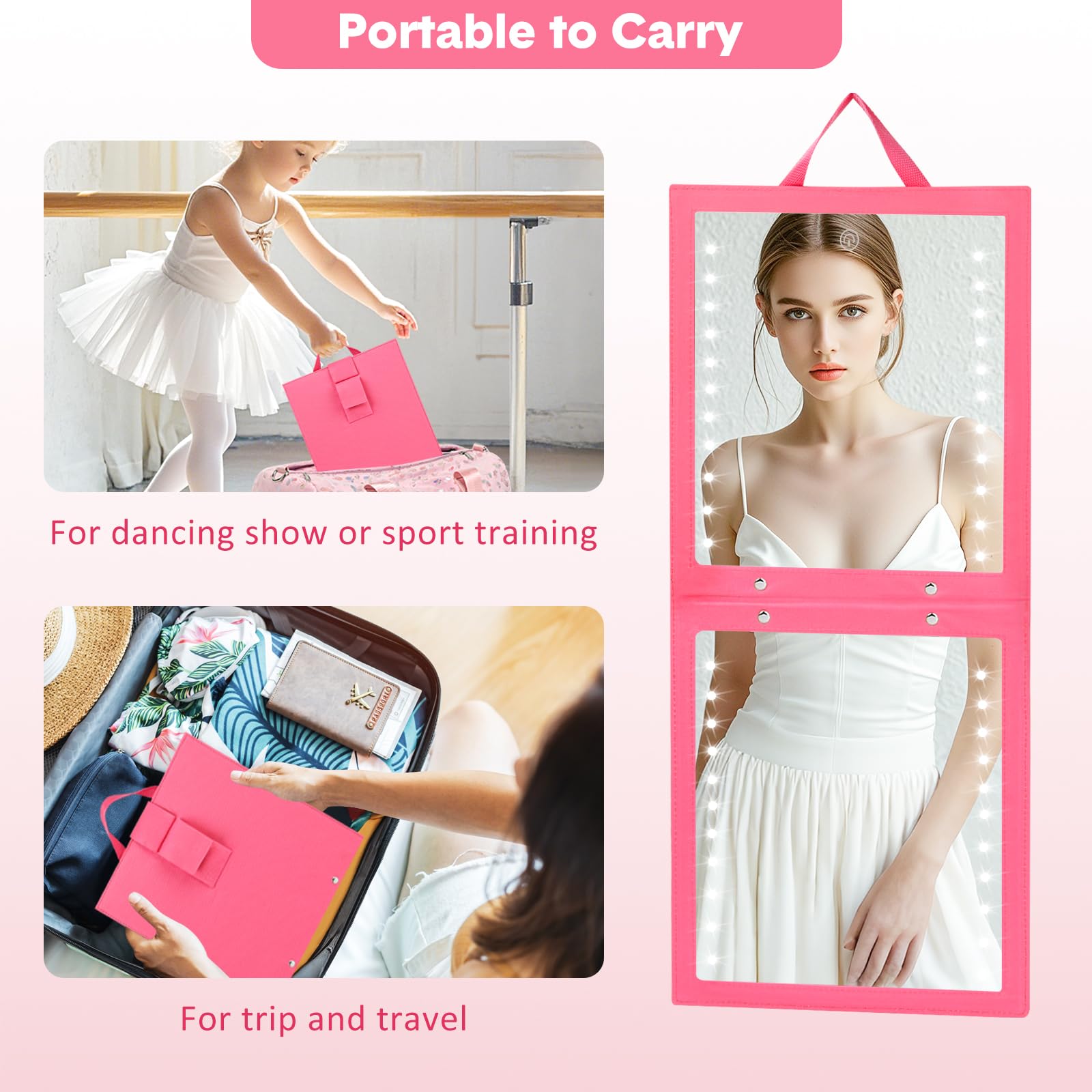 Snapklik.com : Fabuday Lighted Hanging Mirror For Dance Backstage ...