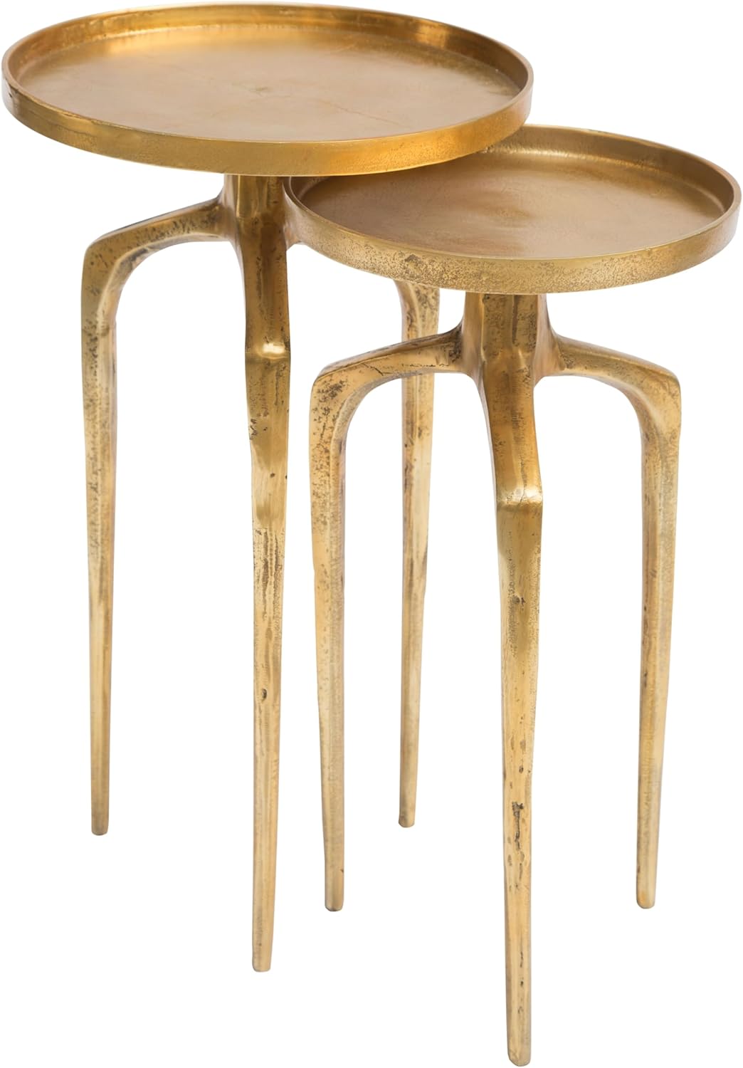 Amazon.com: Como Accent Table Set (2-Piece) Antique Gold, Gold End ...